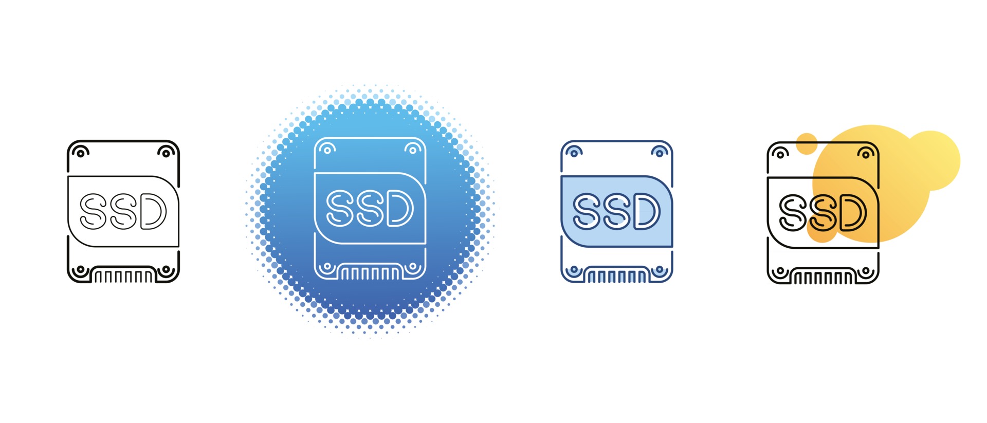 This is a set of contoured and colored ssd icons 2860350 Vector Art at ...