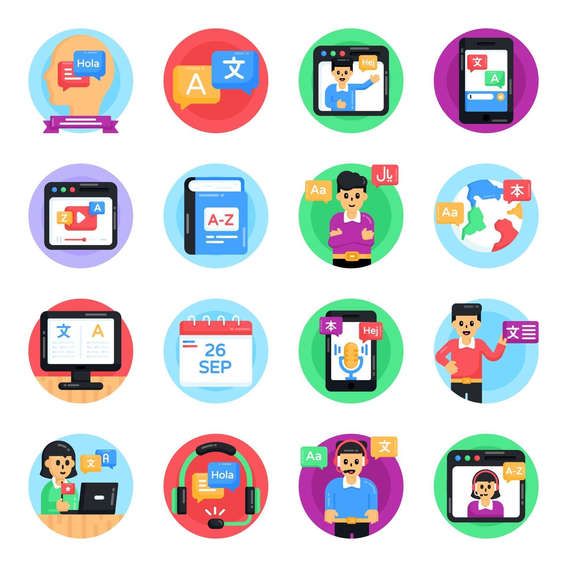 Pack of Languages 2861749 Vector Art at Vecteezy