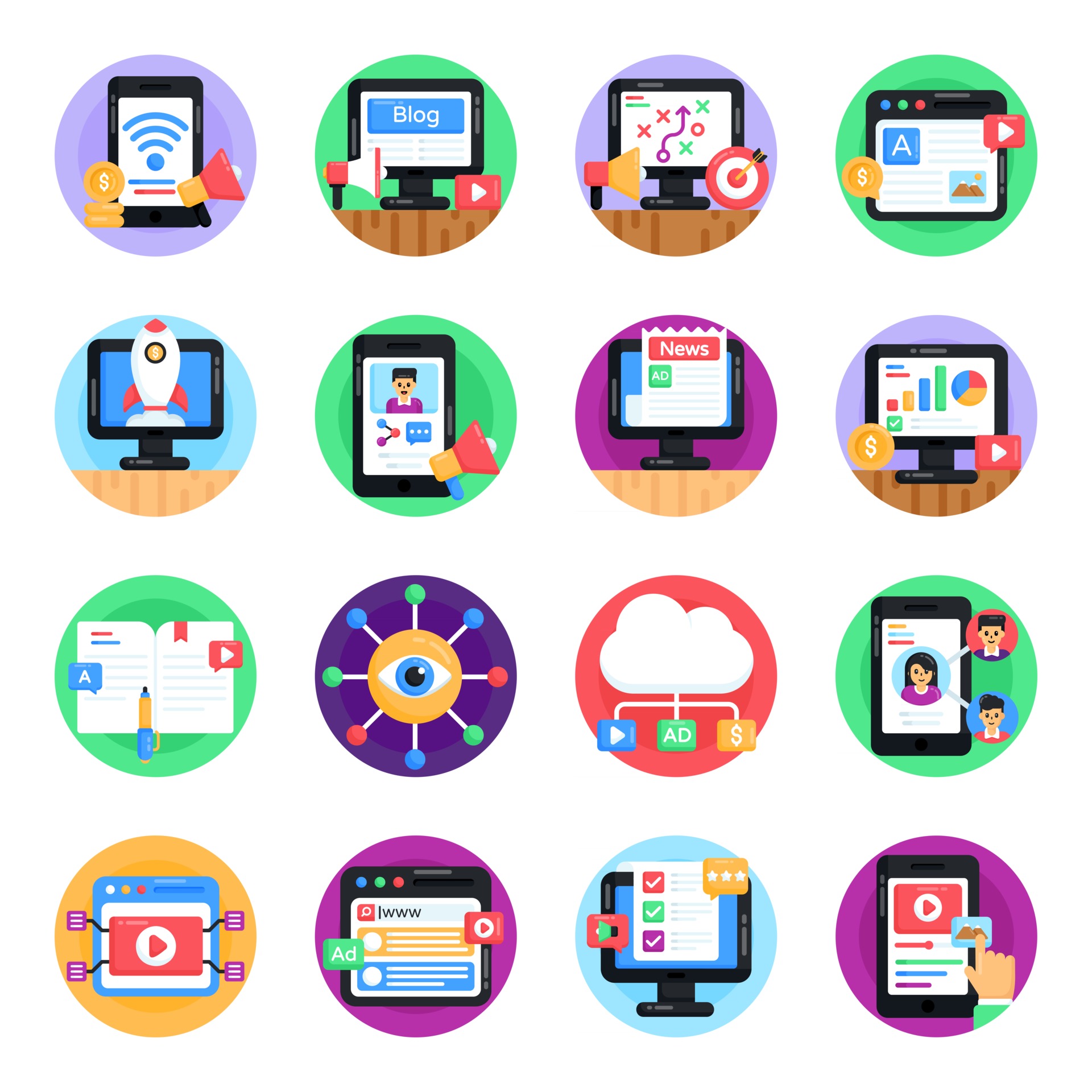 Pack of Digital Marketing 2861772 Vector Art at Vecteezy