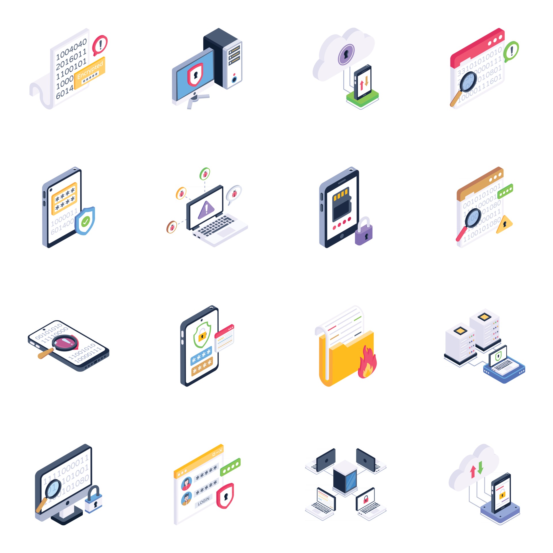 Set Of Cybersecurity 2861775 Vector Art At Vecteezy