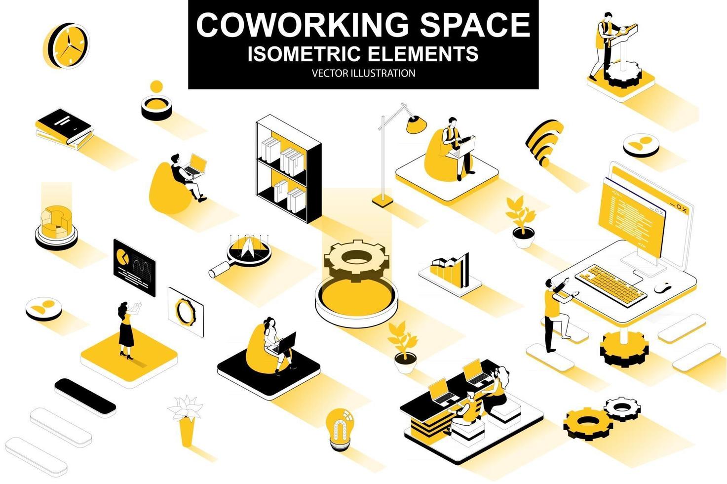 Development company bundle of isometric elements 2863891 Vector Art at ...