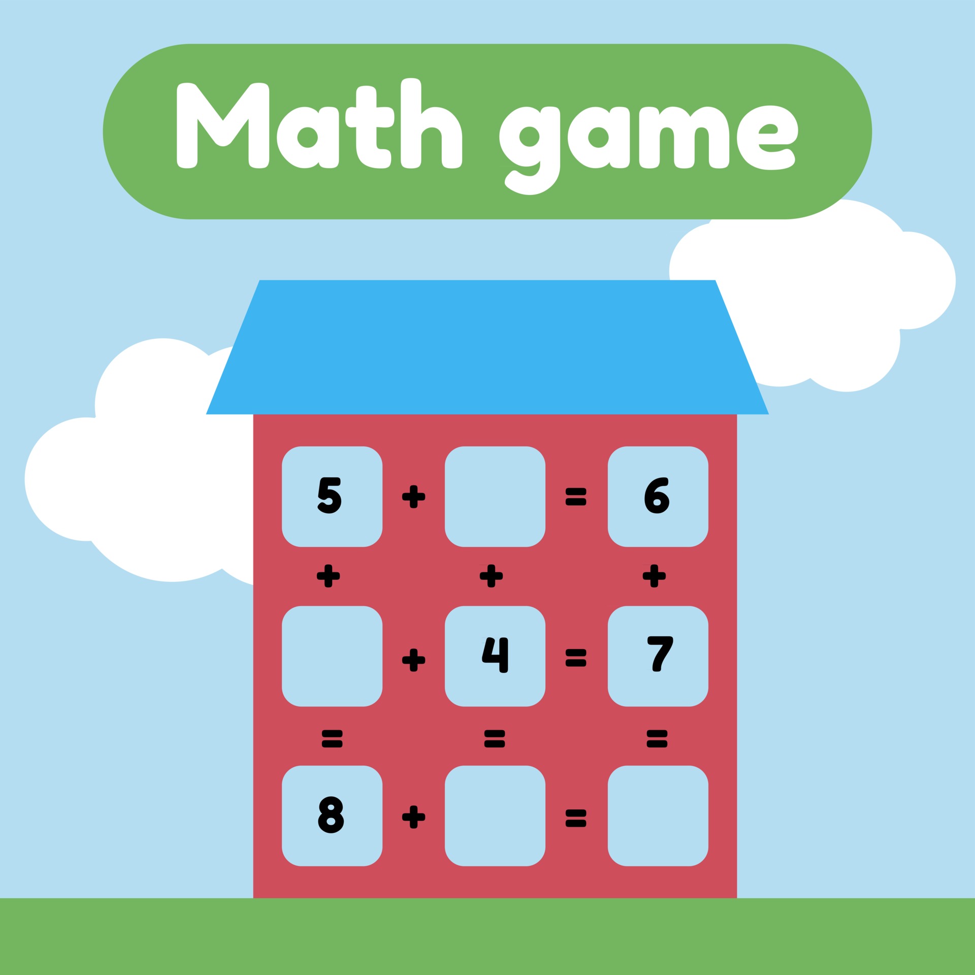 Vector illustration. Math game for preschool and school age children ...