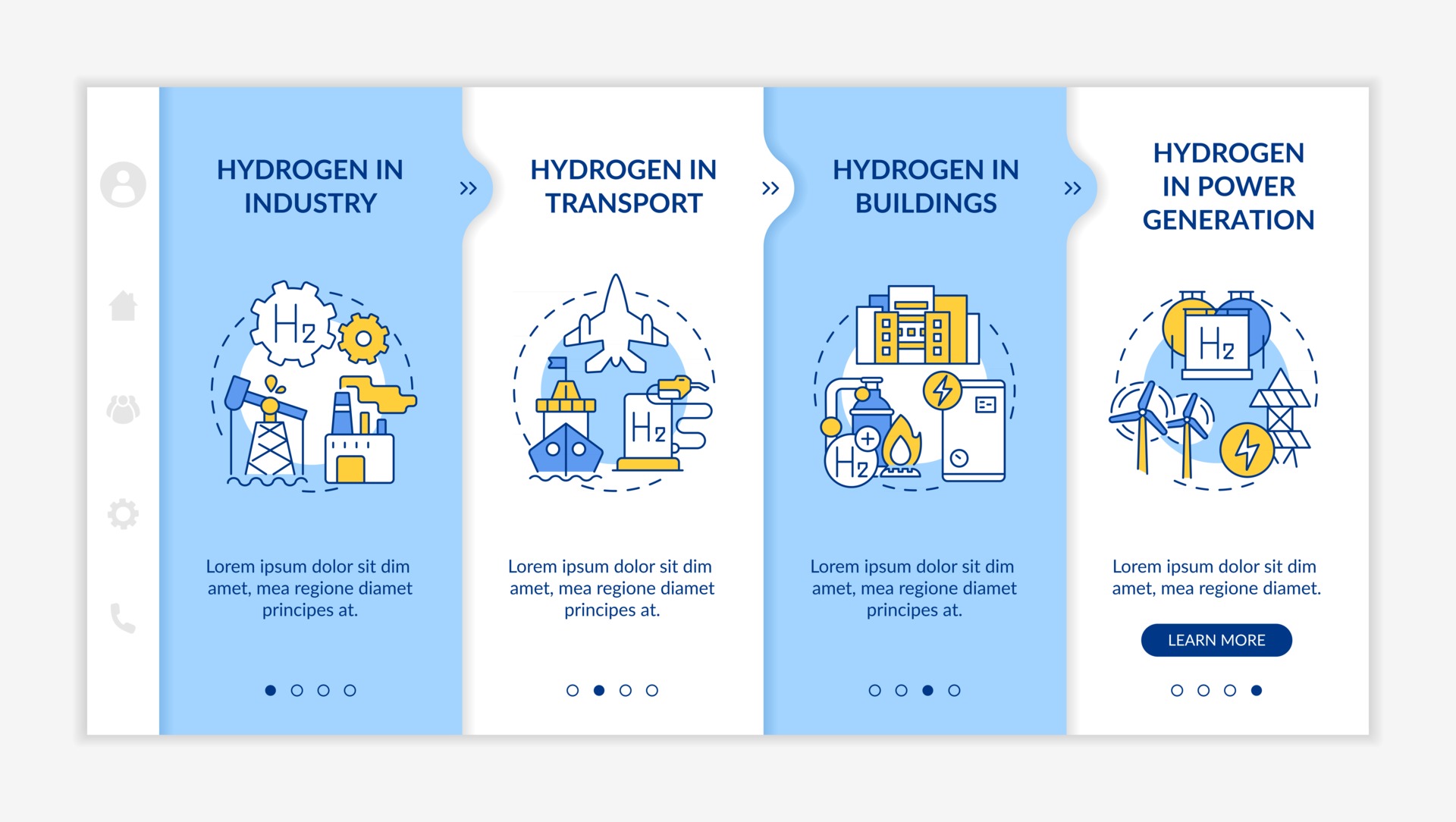 Hydrogen Consumption Onboarding Vector Template Responsive Mobile