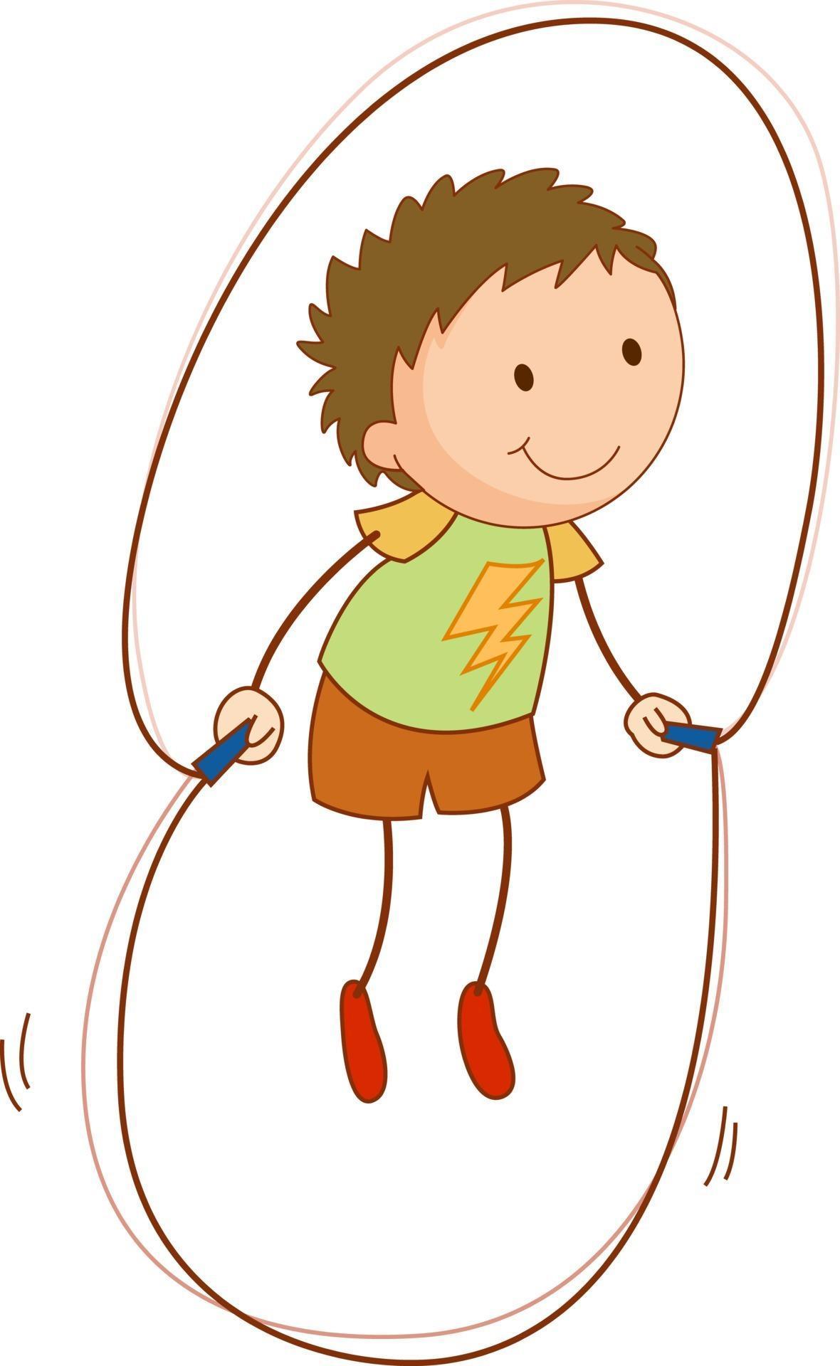 Un Ni O Doodle Saltando La Cuerda Personaje De Dibujos Animados Aislado ... Un Ni O Doodle Saltando La Cuerda Personaje De Dibujos Animados Aislado ...