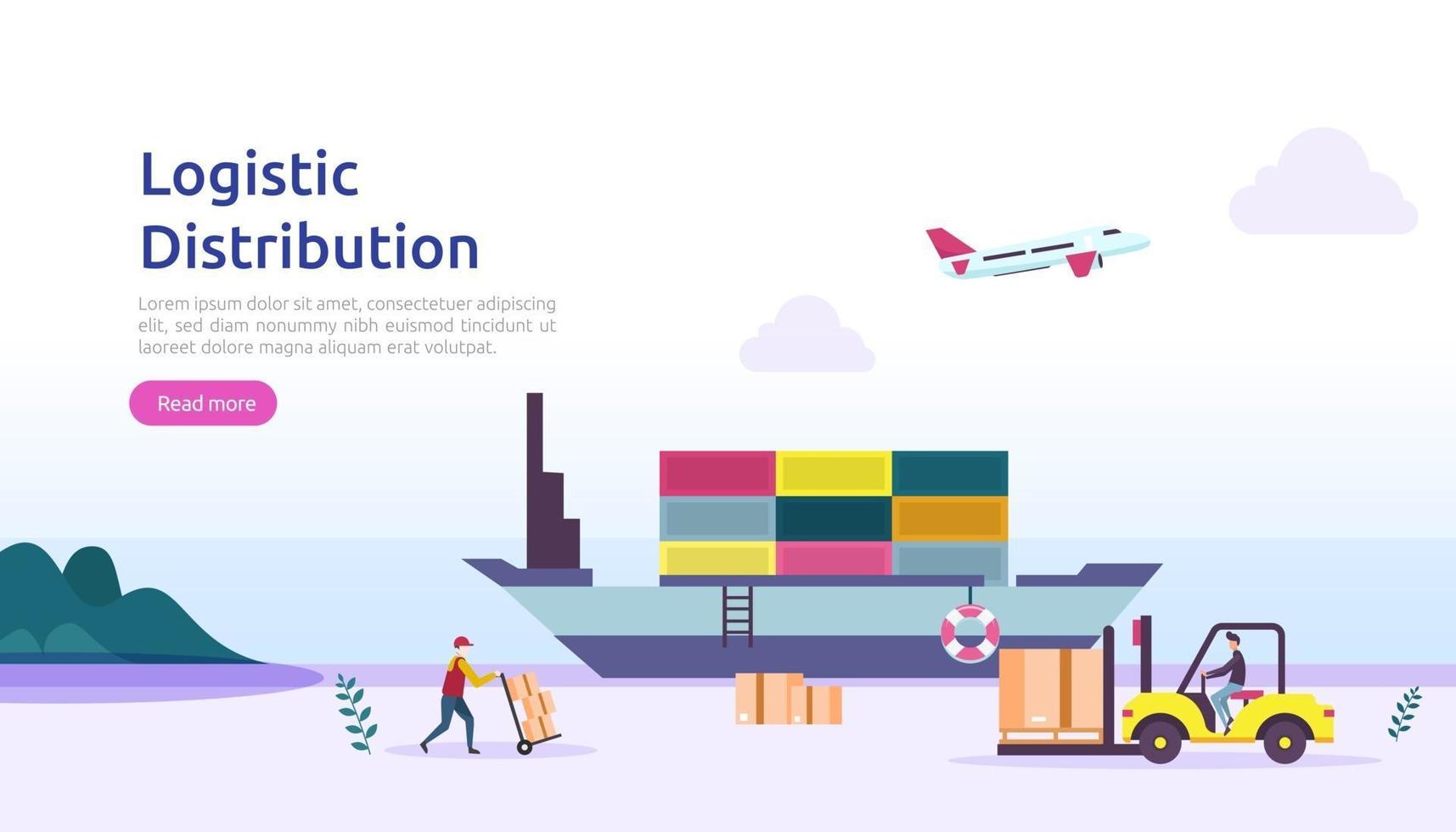 global logistic distribution service illustration concept. delivery ... global logistic distribution service illustration concept. delivery ...