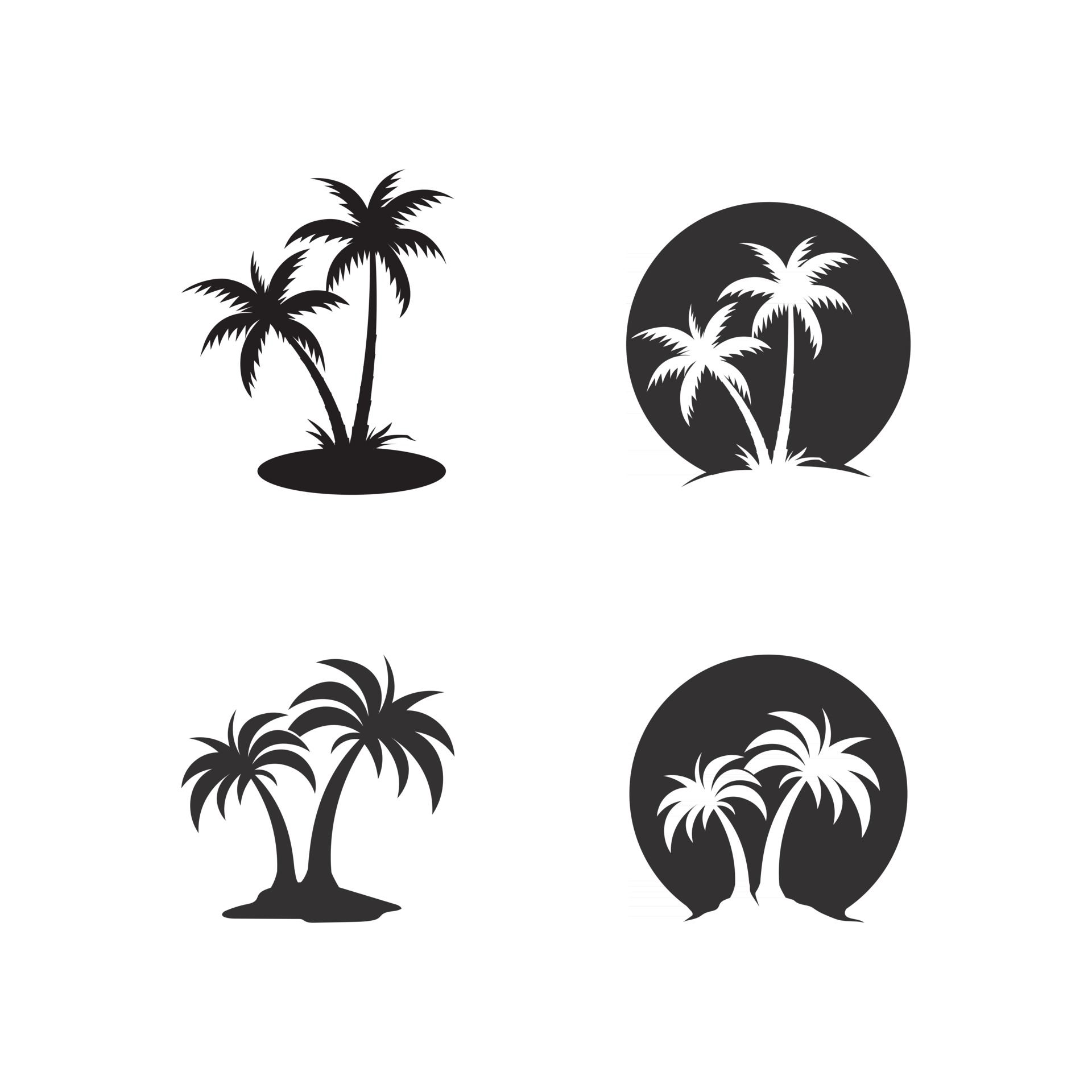 Palm tree summer logo template sunset beach ocean and nature 2878782 ...