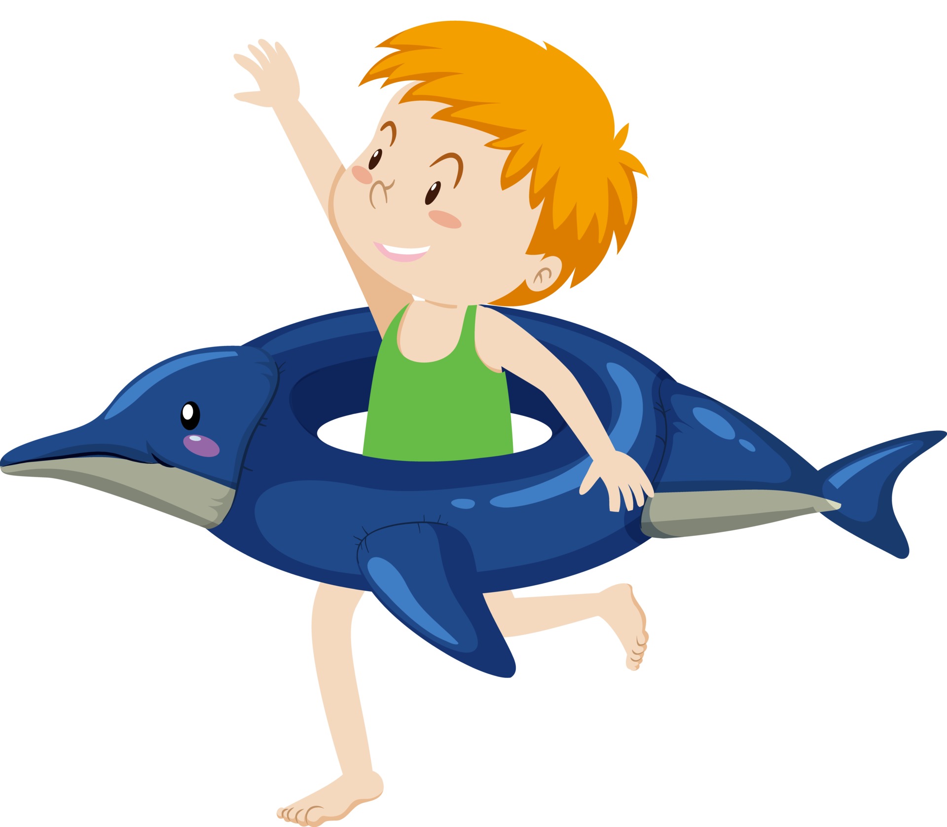 Cute girl with dinosaur swimming ring isolated 2882653 Vector Art at ...