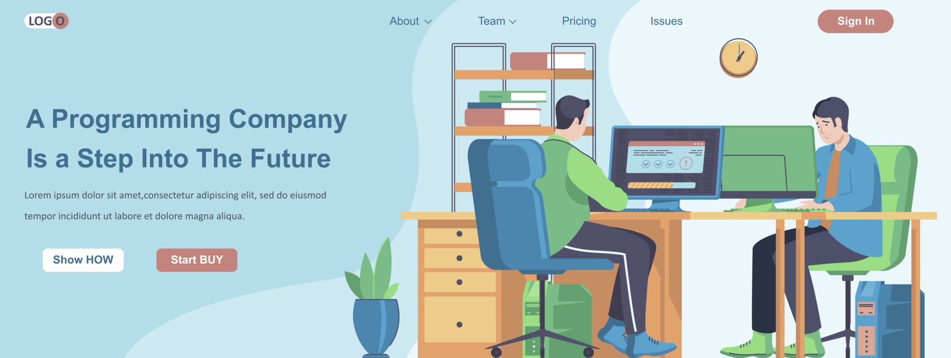 Programming Company Is a Step Into The Future web banner concept ...