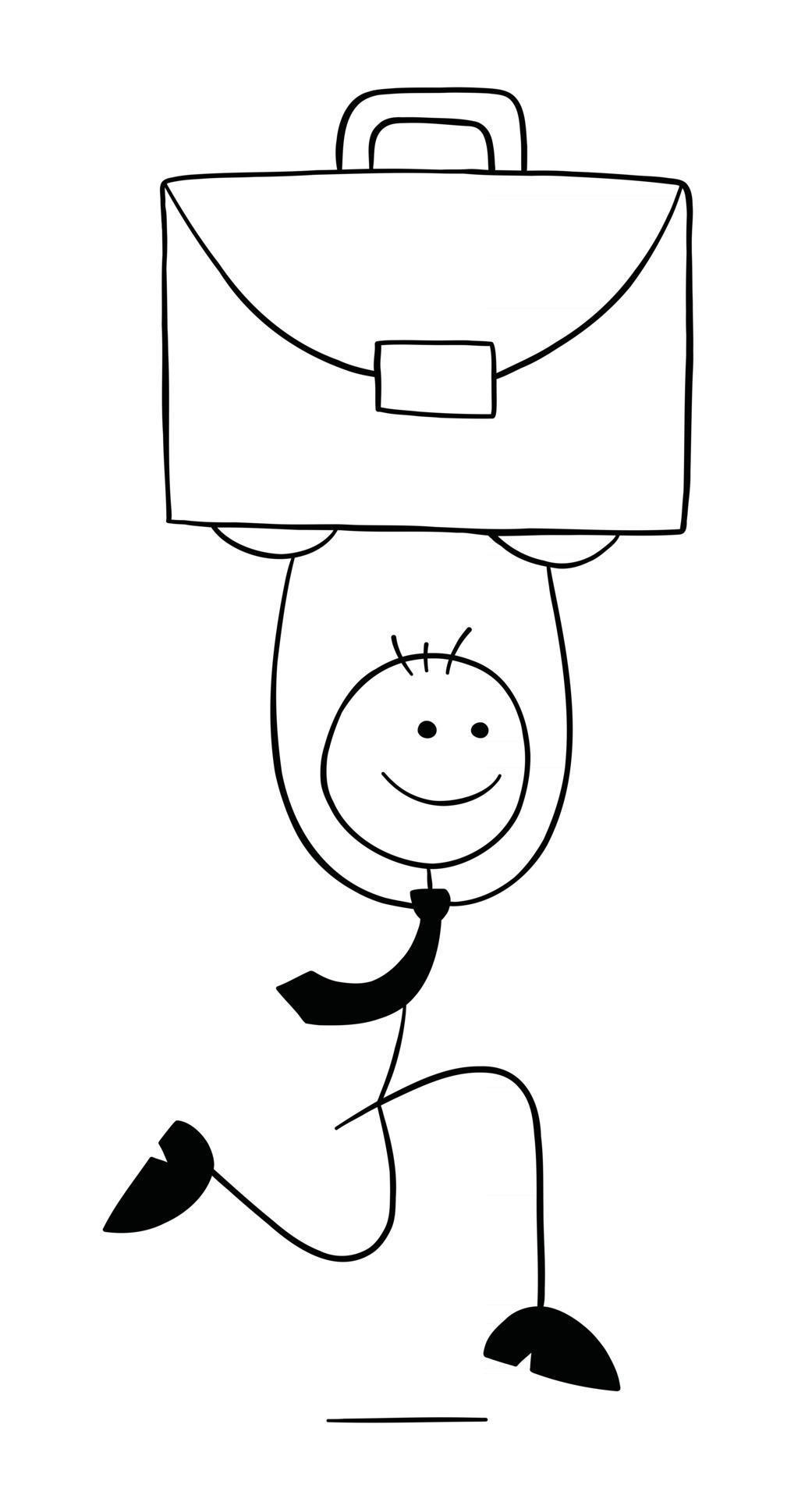 Stickman Businessman Character Running and Carrying Briefcase Vector ... Stickman Businessman Character Running and Carrying Briefcase Vector ...