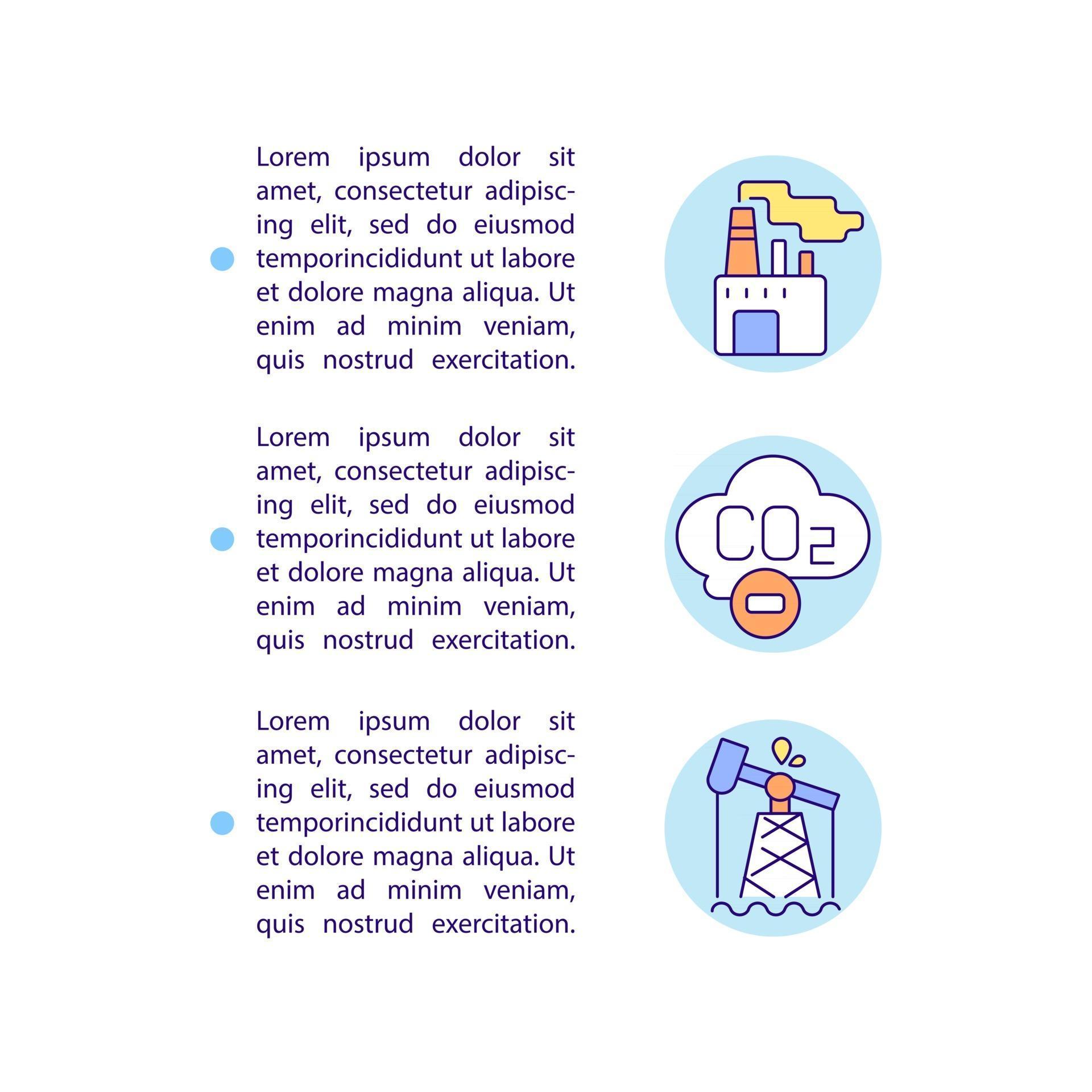 Industry Decarbonization Concept Line Icons With Text Ppt Page Vector Template With Copy Space
