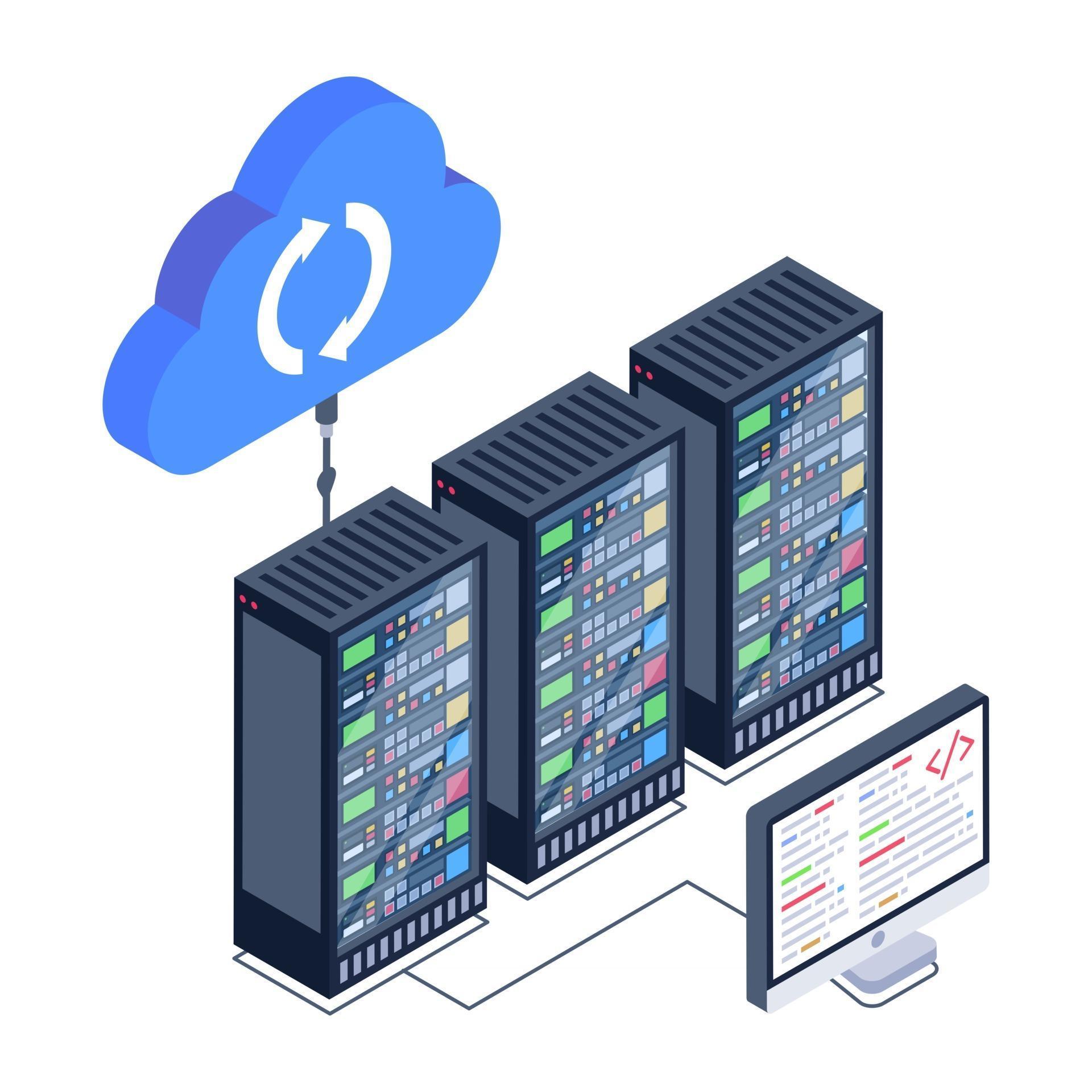 Cloud servers Hosting 2896582 Vector Art at Vecteezy
