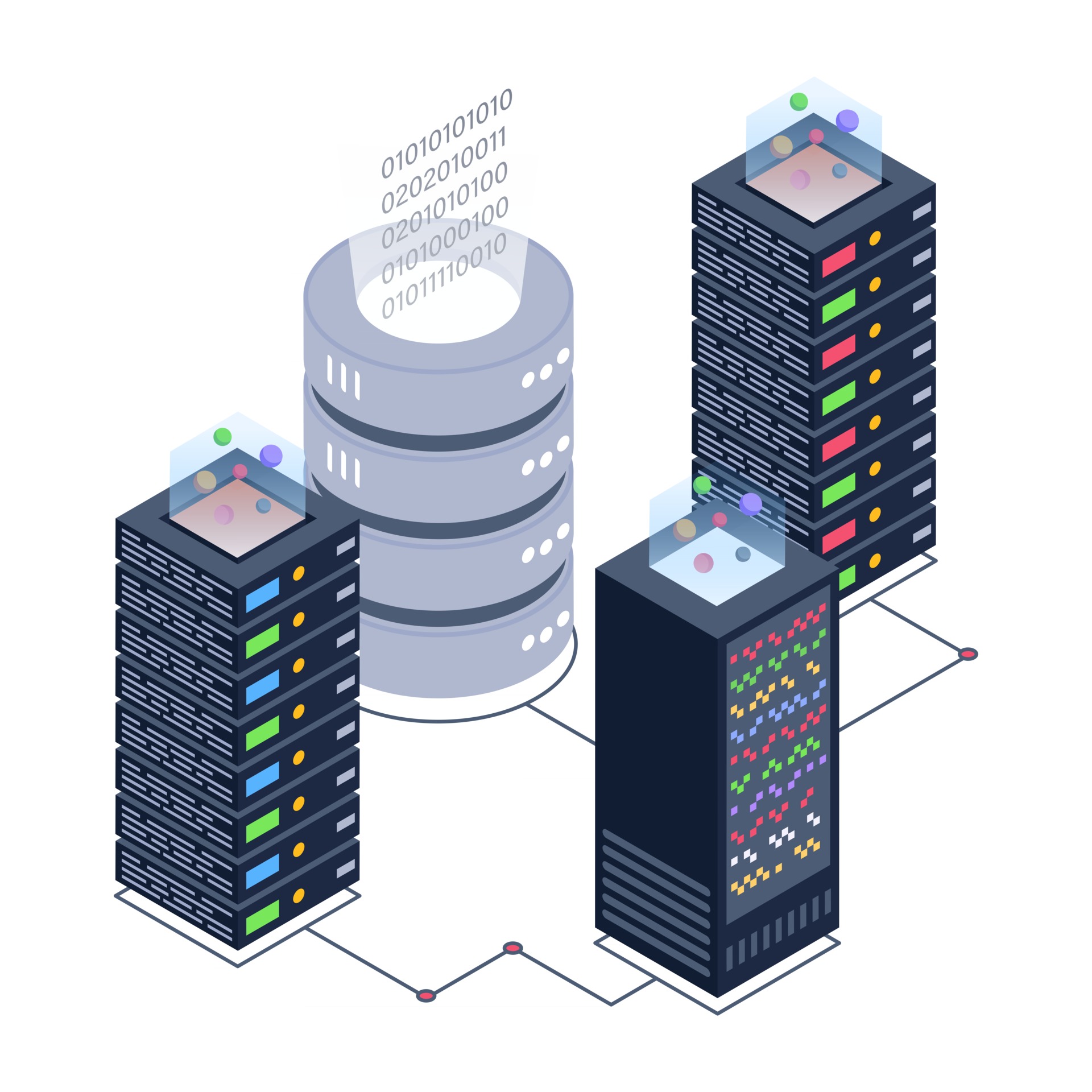 Binary Servers System 2896628 Vector Art at Vecteezy