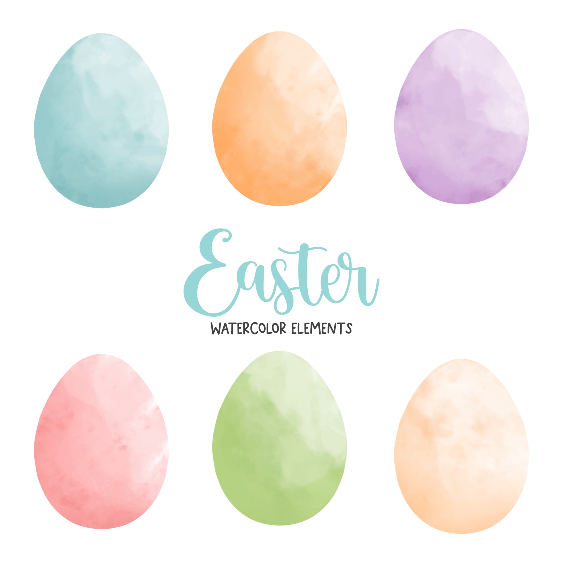 Watercolor Easter Eggs, Easter Element. Vector illustration 2896941 ...