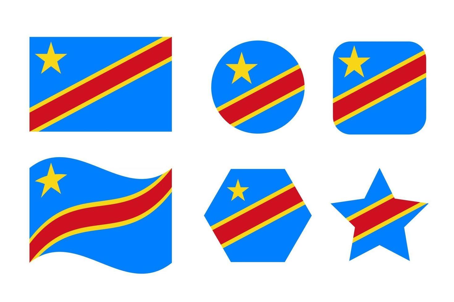Democratic Republic Of The Congo Flag Simple Illustration For