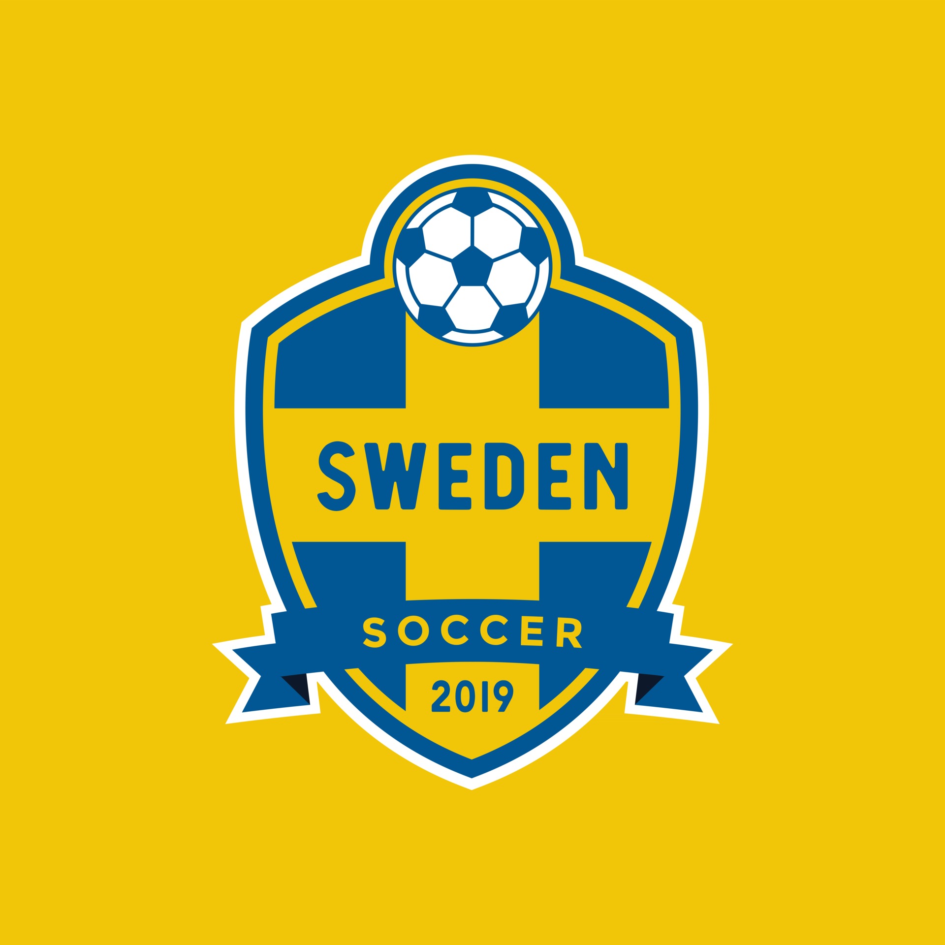escudo de fútbol del campeonato de la bandera de Suecia. 2898294 Vector en Vecteezy