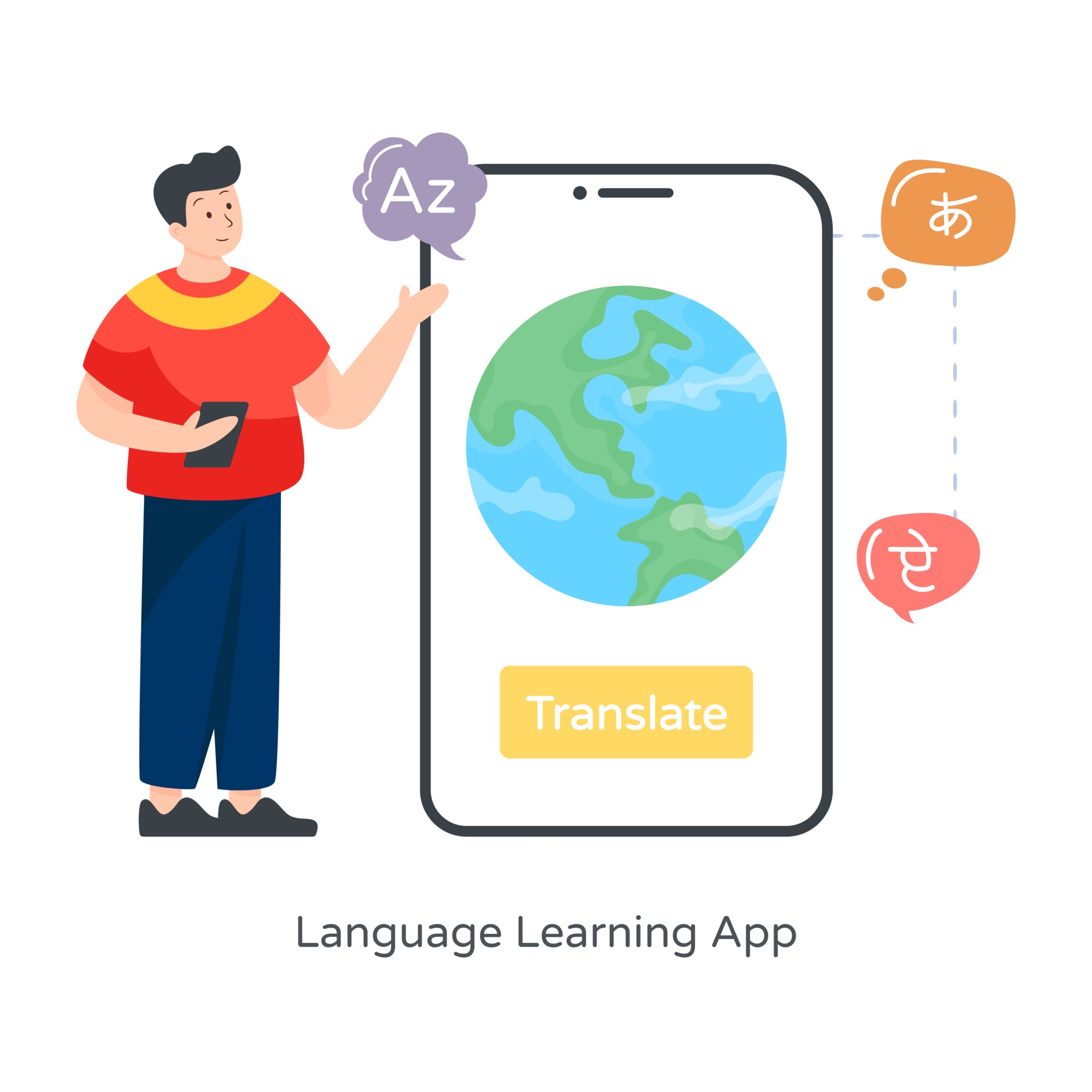 Language Learning App 2902612 Vector Art at Vecteezy