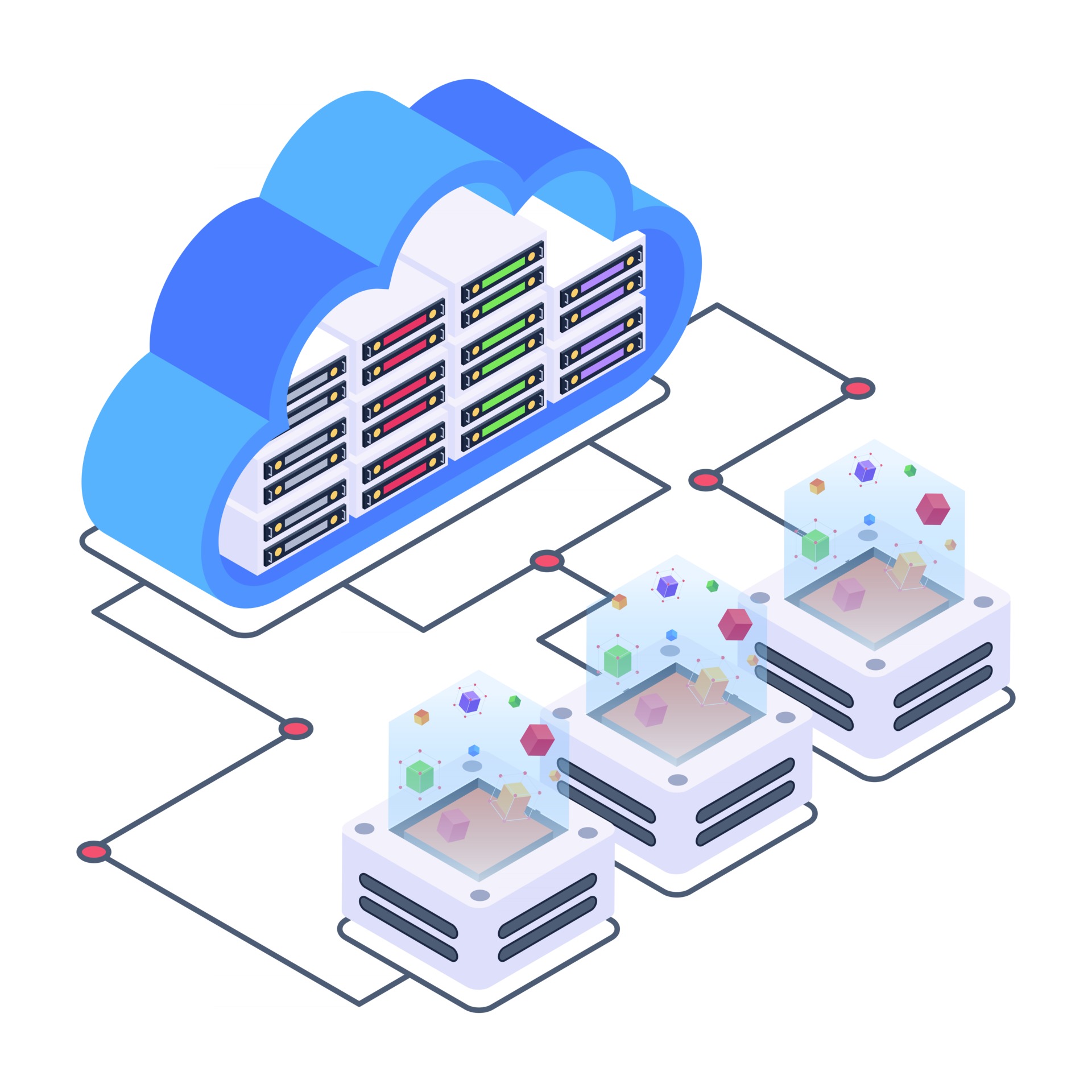 almacenamiento distribuido en la nube 2902704 Vector en Vecteezy