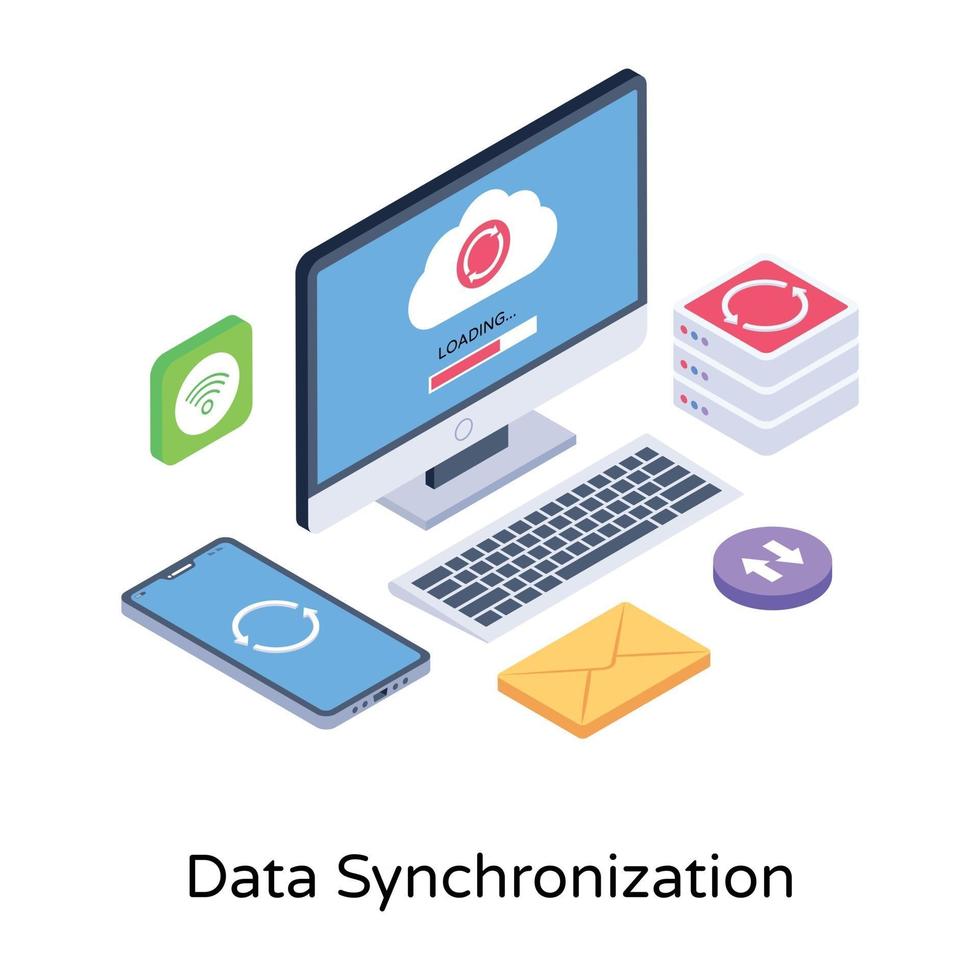 Data Synchronization And Backup 2902835 Vector Art At Vecteezy