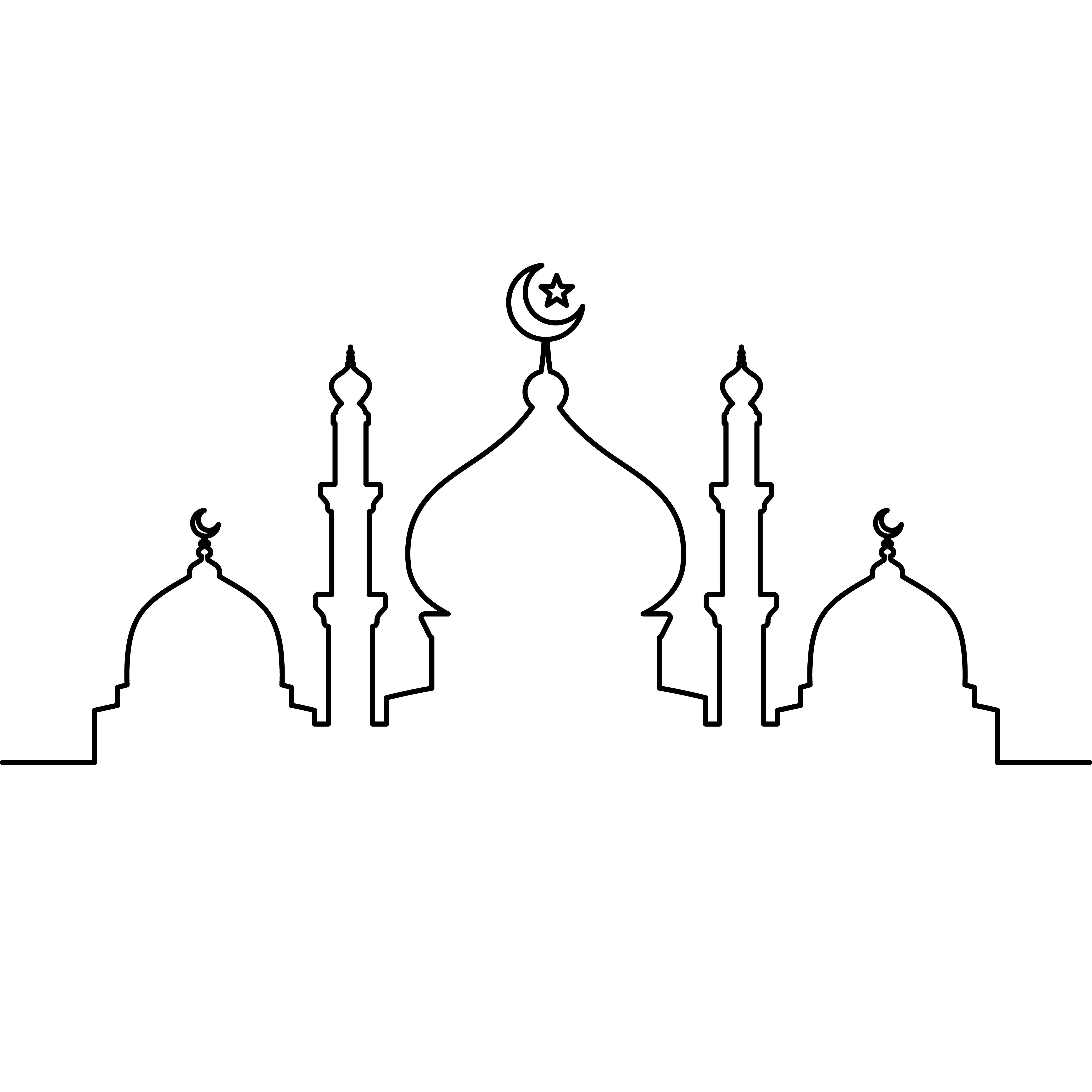Mosque Line Art Vector Minimalist Design Islamic Ornament Background