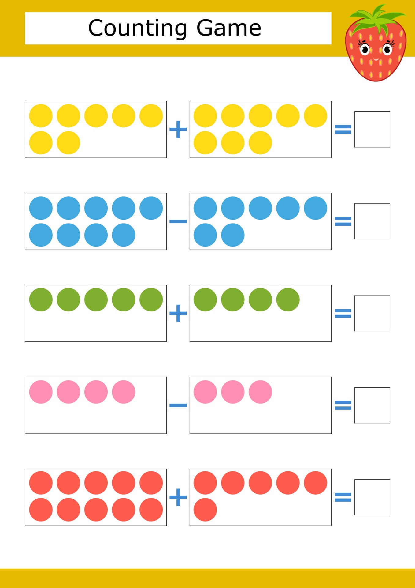 Counting game for preschool children. The study of mathematics ...
