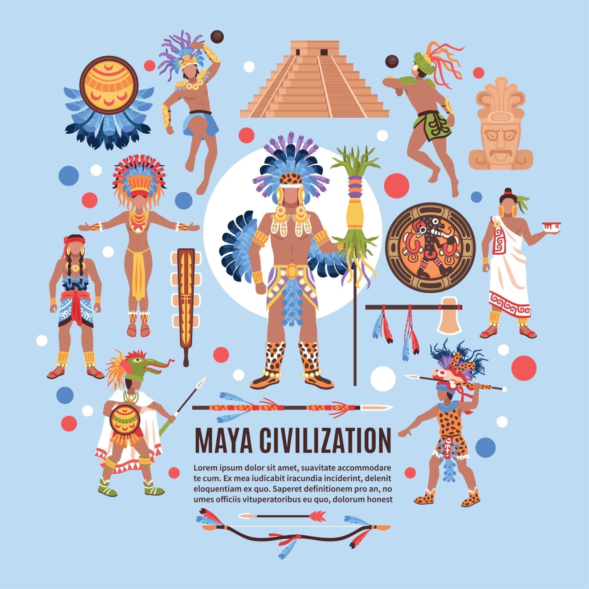 Maya Civilization Flat Background Vector Illustration 2907176 Vector ... Maya Civilization Flat Background Vector Illustration 2907176 Vector ...