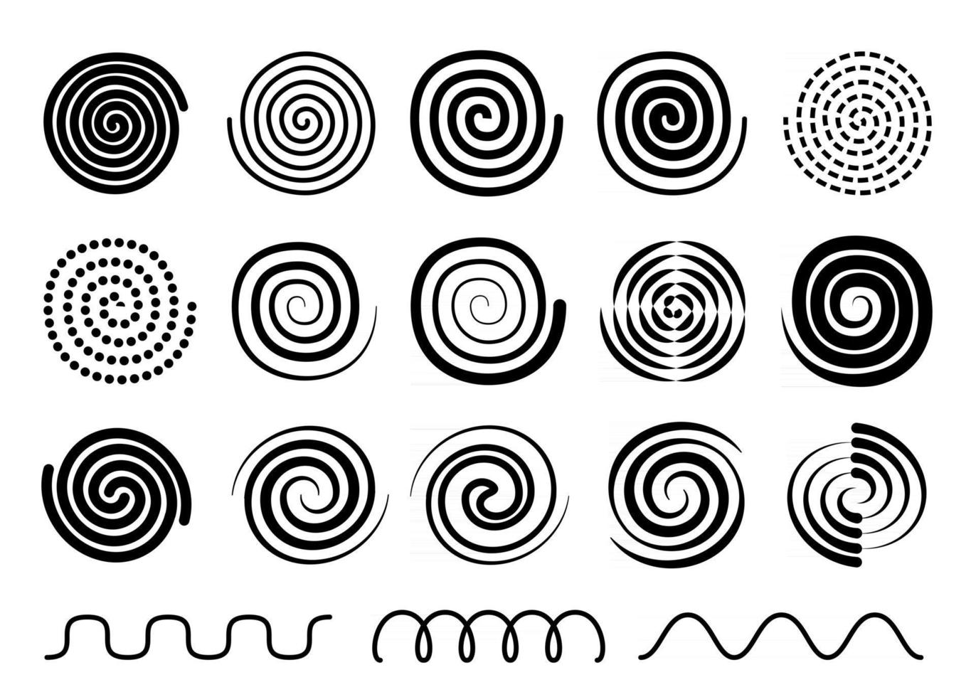 Vector swirl, twist, spiral set, collection of swirl Memphis design ... Vector swirl, twist, spiral set, collection of swirl Memphis design ...