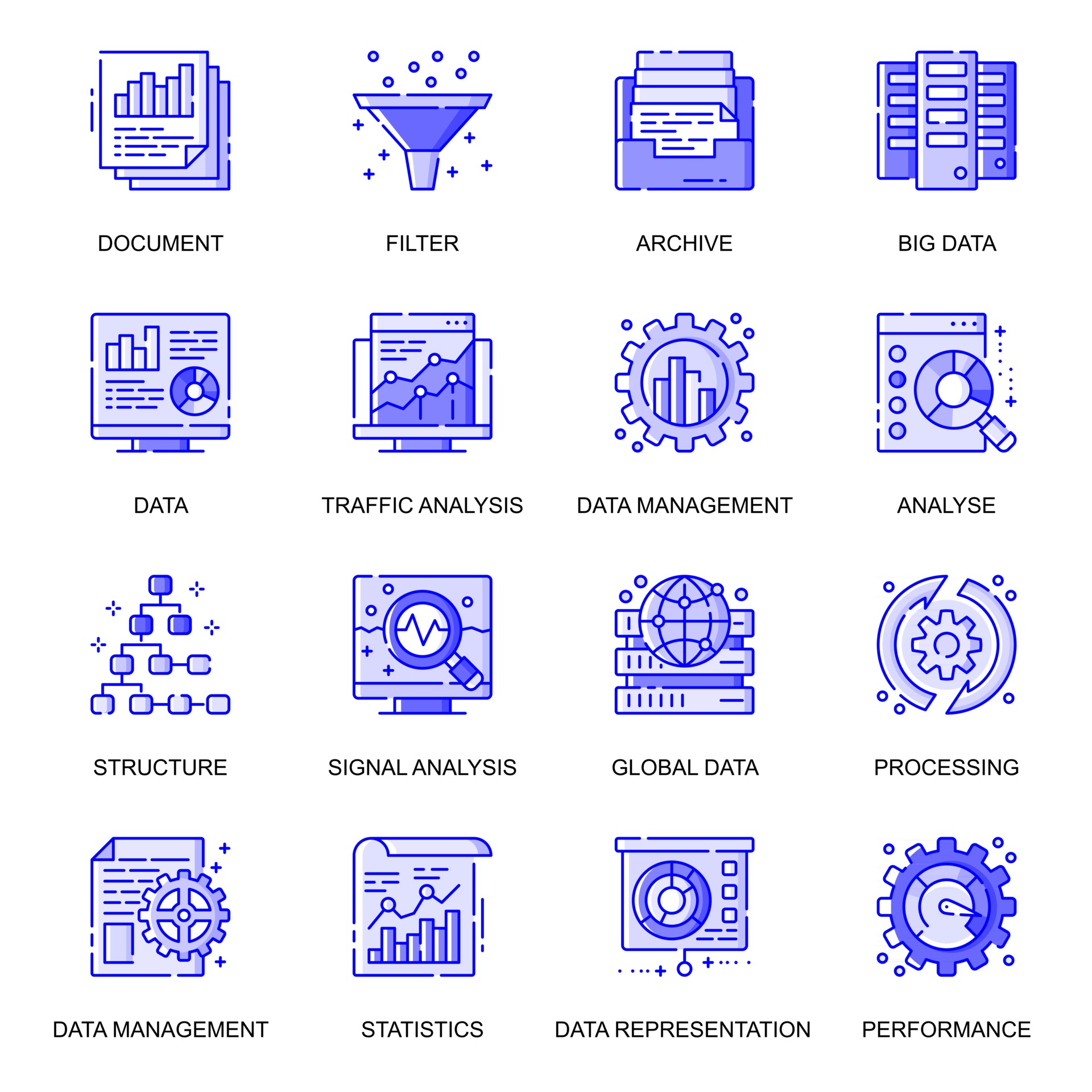 Data Analysis web flat line icons set 2910589 Vector Art at Vecteezy