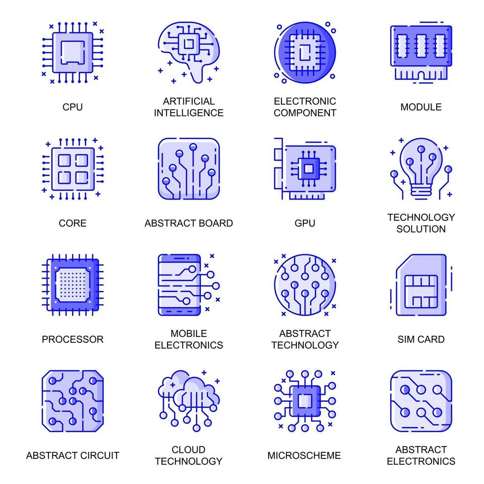 Electronics web flat line icons set 2910602 Vector Art at Vecteezy