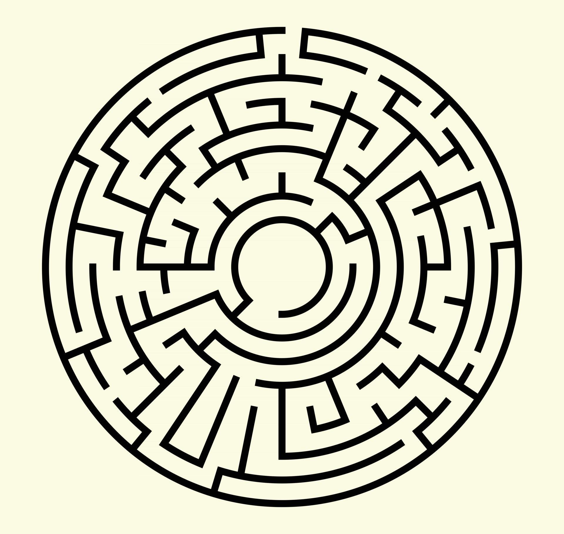 Maze for kids. Abstract circle maze. Find the path to the gift. Game ... Maze for kids. Abstract circle maze. Find the path to the gift. Game ...