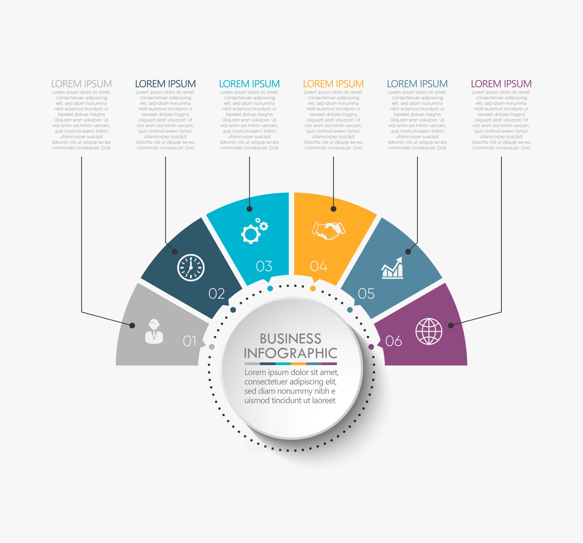 Business data visualization timeline infographic icons designed for ...