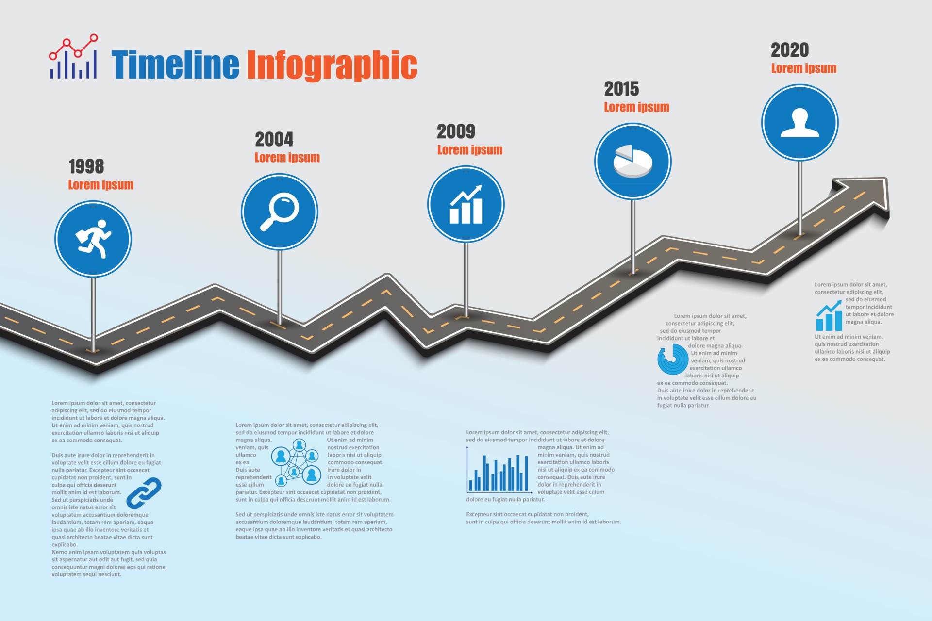 Business roadmap timeline infographic template with pointers designed ... Business roadmap timeline infographic template with pointers designed ...