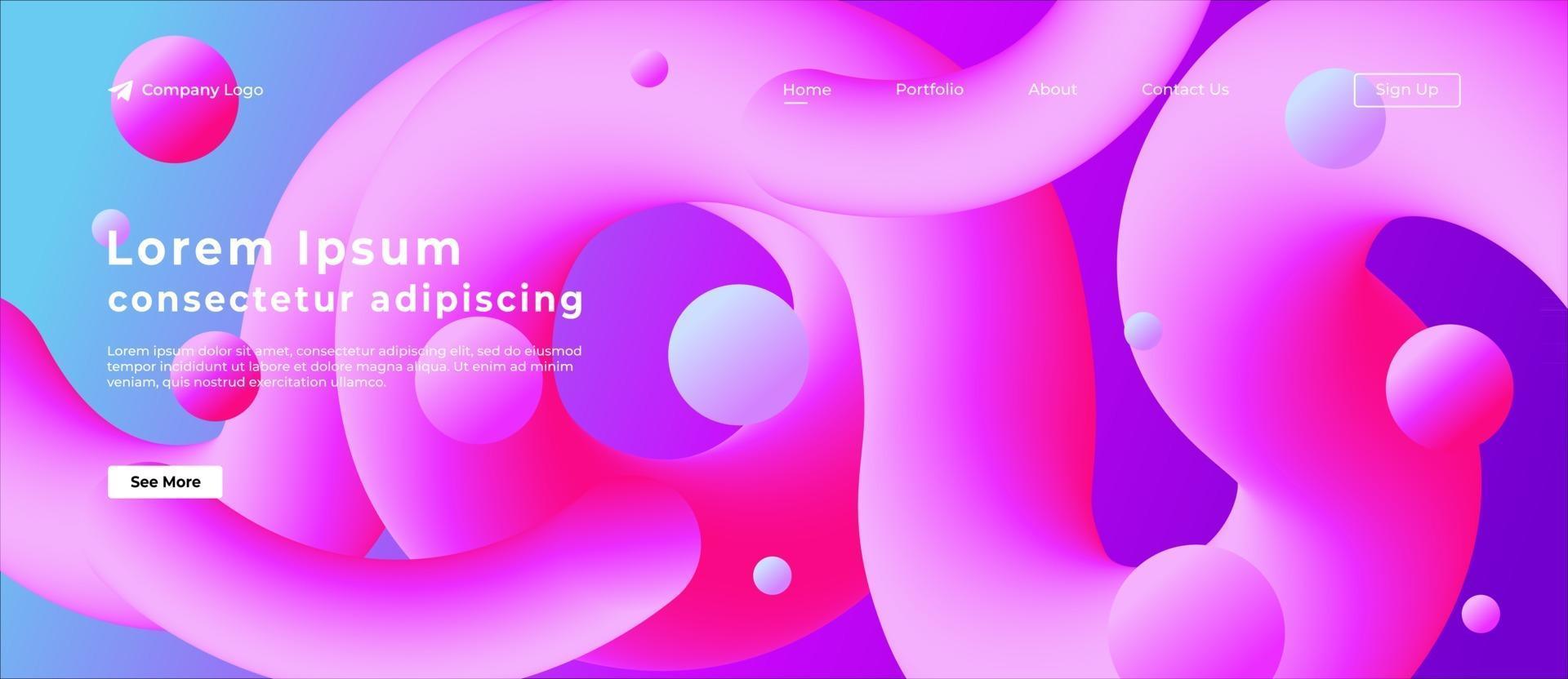 Dynamic 3d Background with Fluid Shapes Website Landing Page. 2915603 ...