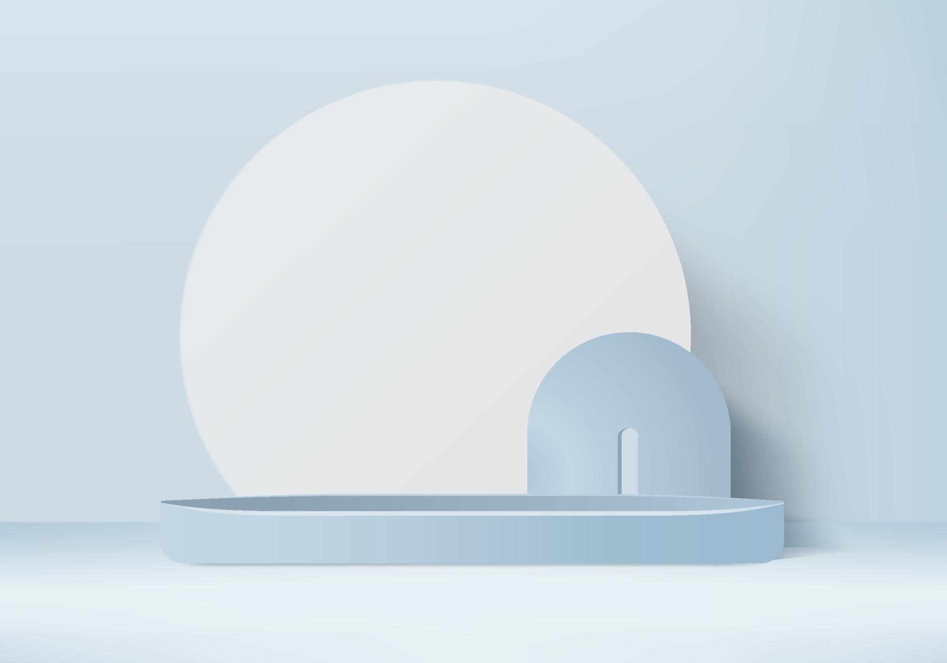Cylinder Abstract Minimal Scene With Geometric Platform Summer