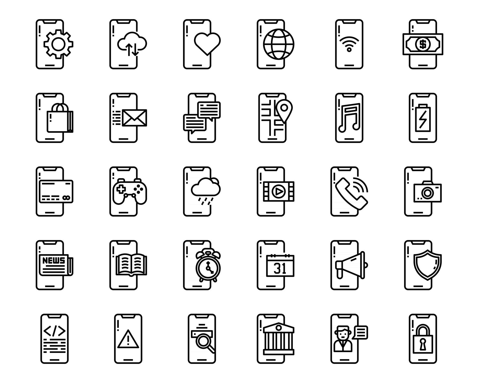 Mobile Application Outline Icon And Symbol For Website Application