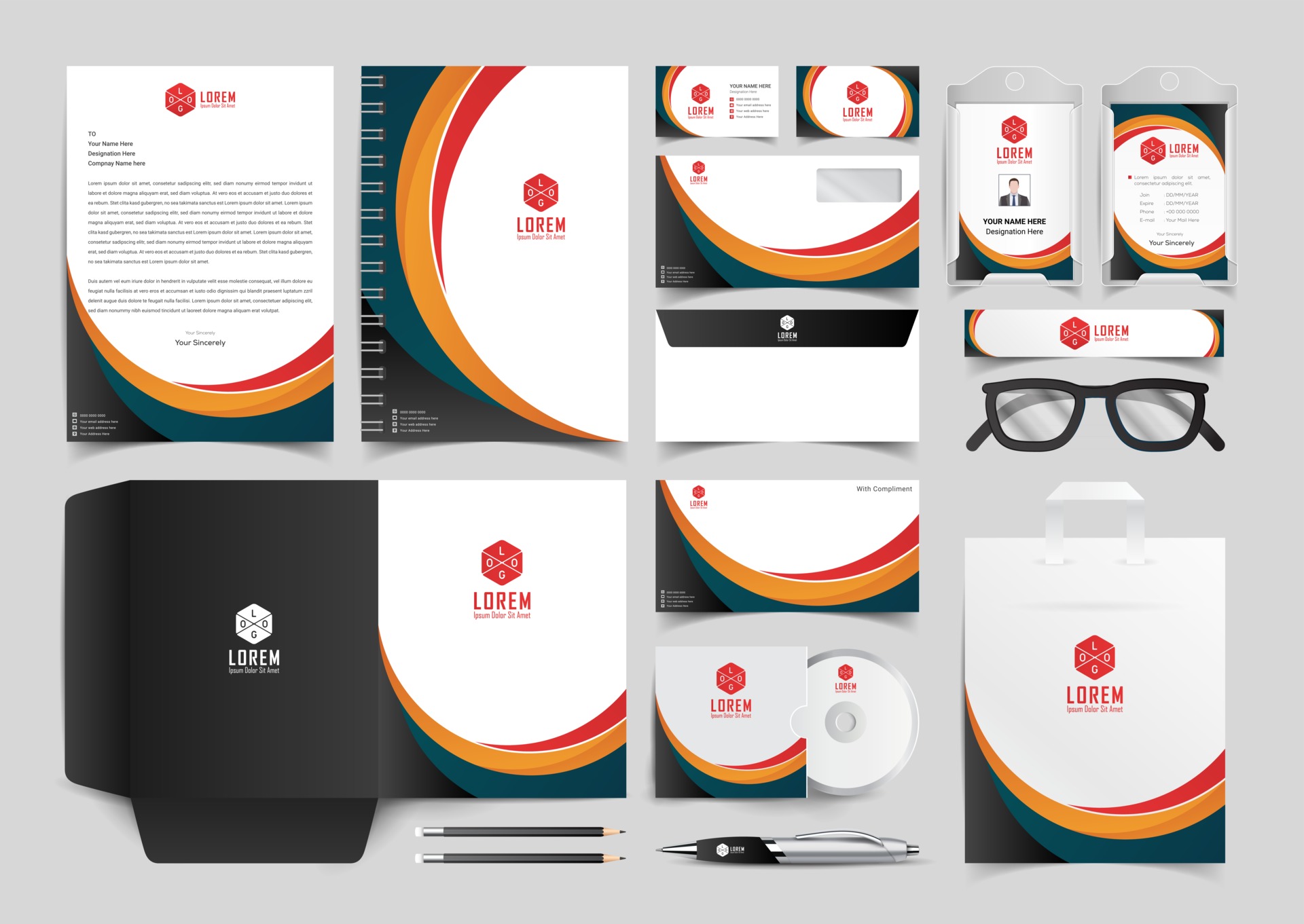 corporate identity template with digital elements. Vector company style ... corporate identity template with digital elements. Vector company style ...