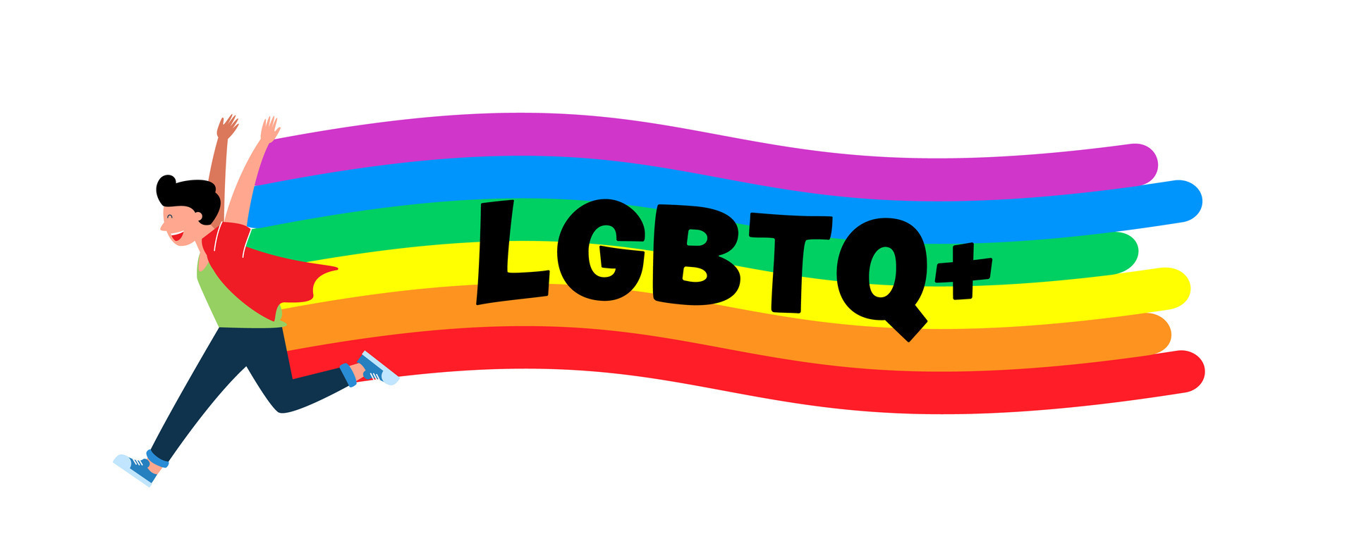 A man is running forward in a lively manner. Isolated boy runs with a ...