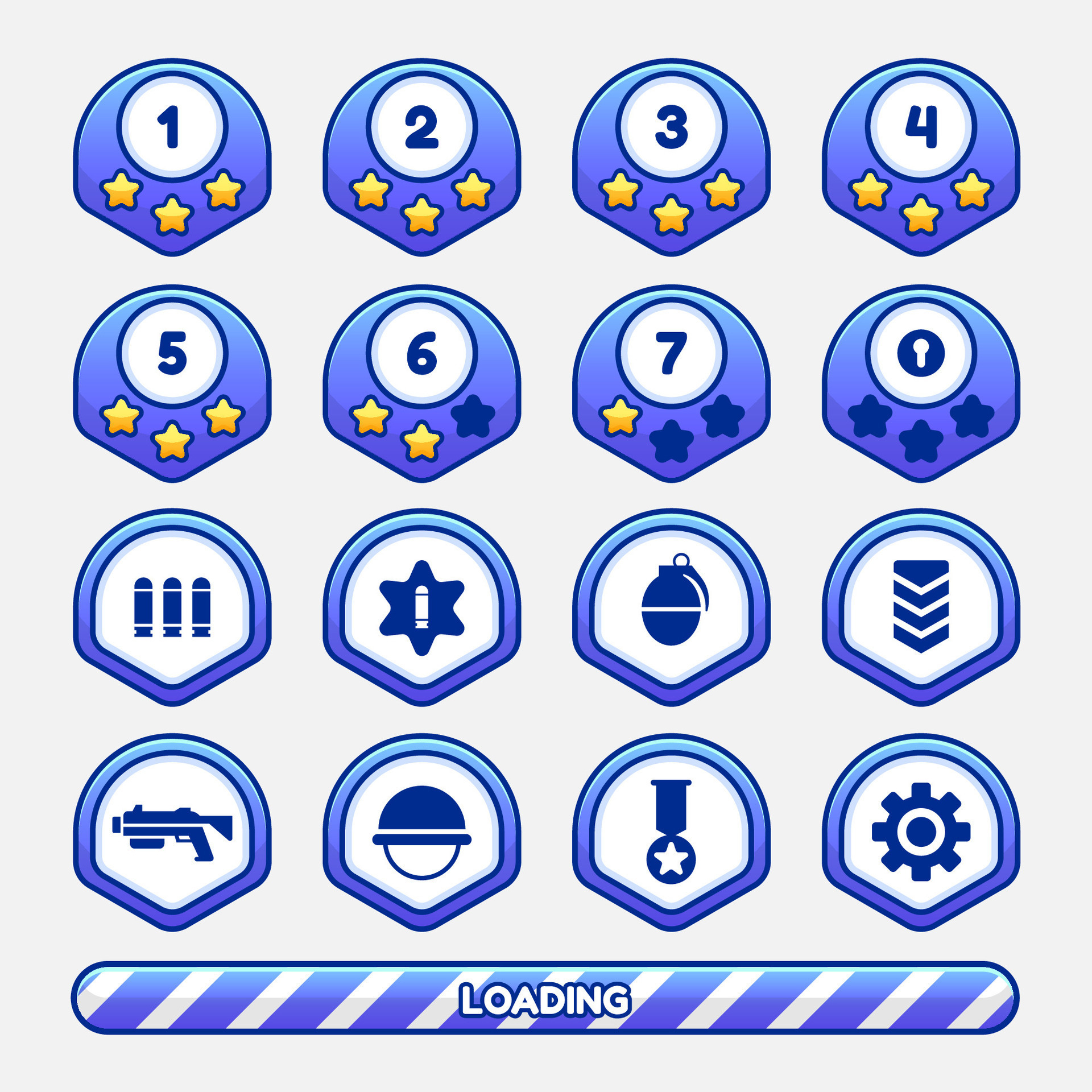 Vector Game Template Gui Kit Interface Button Elements 2920885 Vector Art At Vecteezy