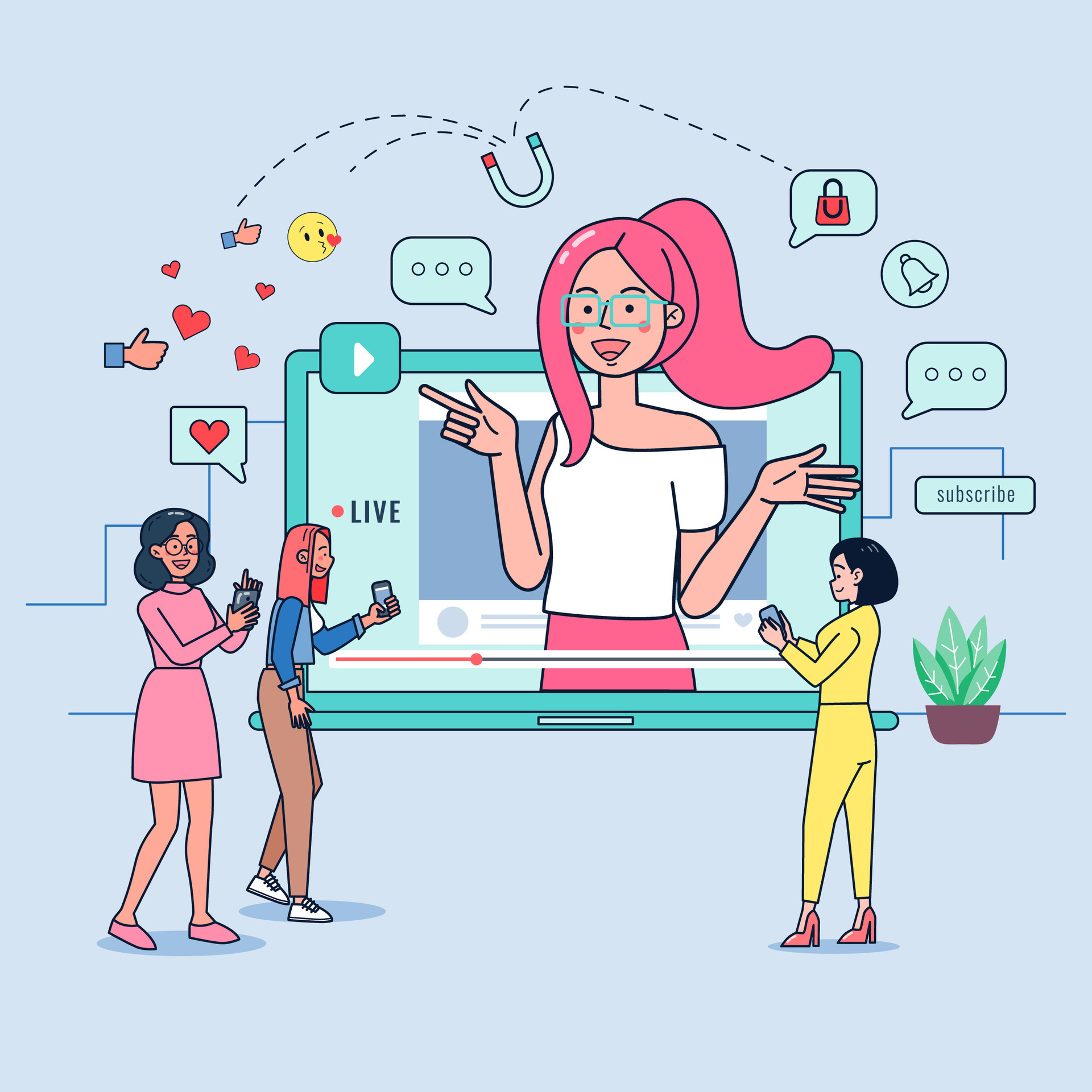 Livestream selling illustration vector. 2928456 Vector Art at Vecteezy Livestream selling illustration vector. 2928456 Vector Art at Vecteezy