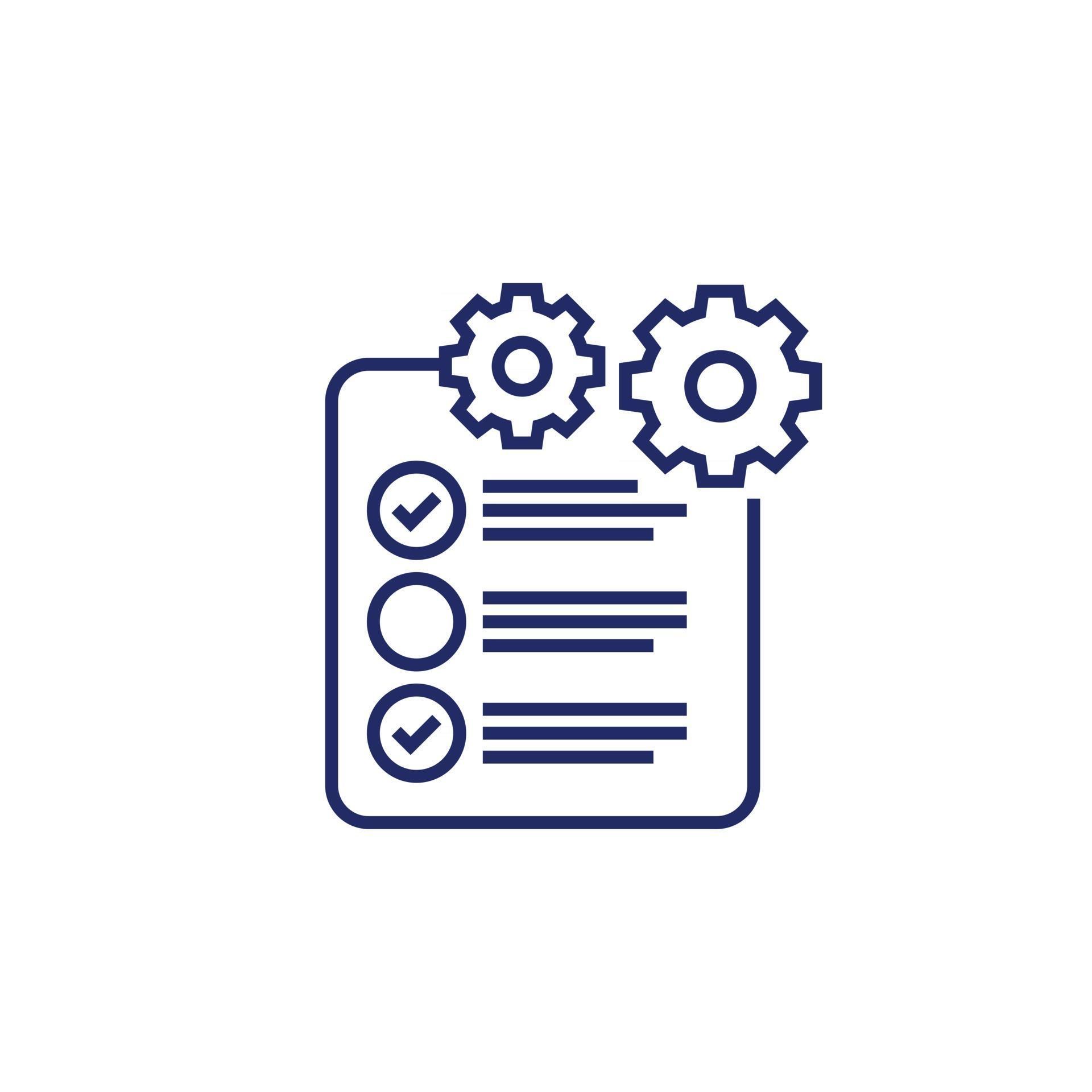 check list icon with gear, project execution line vector 2929269 Vector ... check list icon with gear, project execution line vector 2929269 Vector ...
