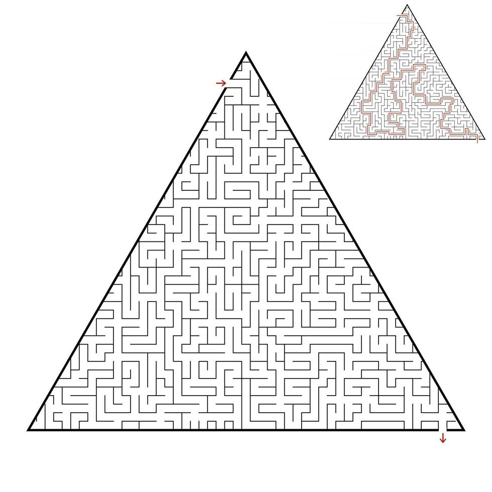 Difficult triangular labyrinth. Game for kids and adults. Puzzle for ... Difficult triangular labyrinth. Game for kids and adults. Puzzle for ...