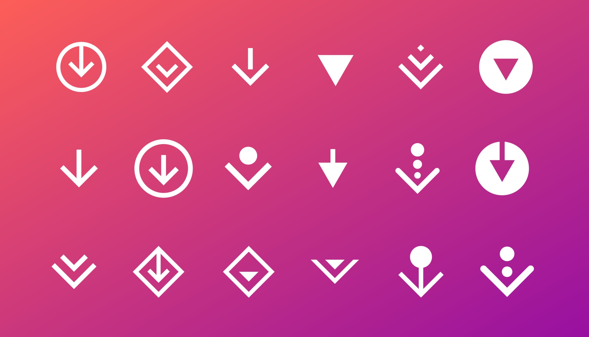 Swipe Top Down Or Download Icon Scroll Pictogram Set Isolated For Blogger Web Ui Ux Design