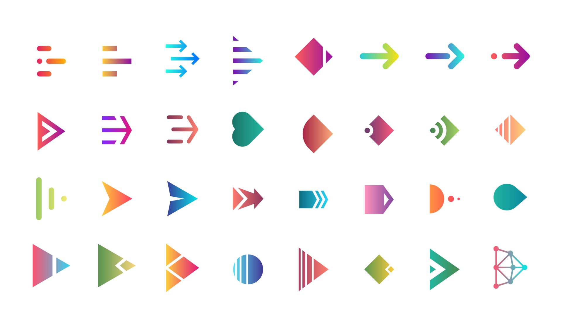 Swipe Arrow Right Gradient Button Icon Set Application And Social
