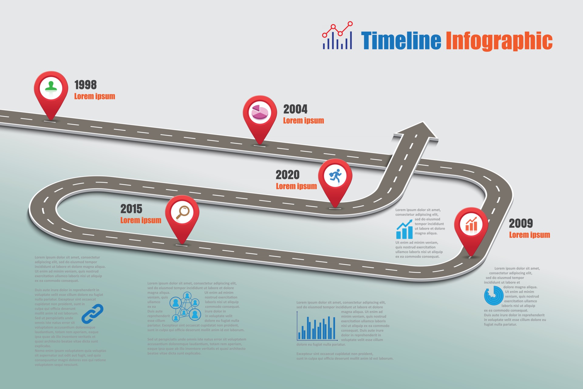 Business roadmap timeline infographic icons designed for abstract ...