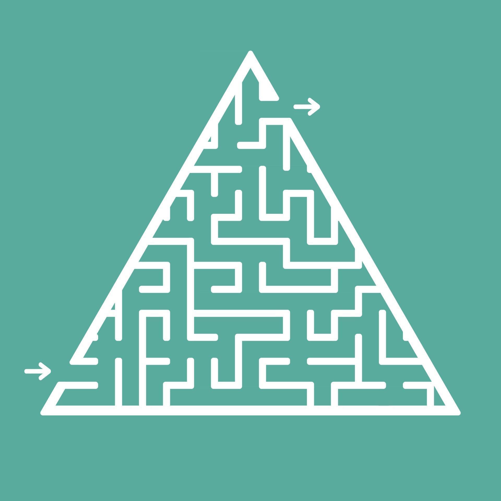 Abstract triangular labyrinth. Game for kids. Puzzle for children. One ... Abstract triangular labyrinth. Game for kids. Puzzle for children. One ...