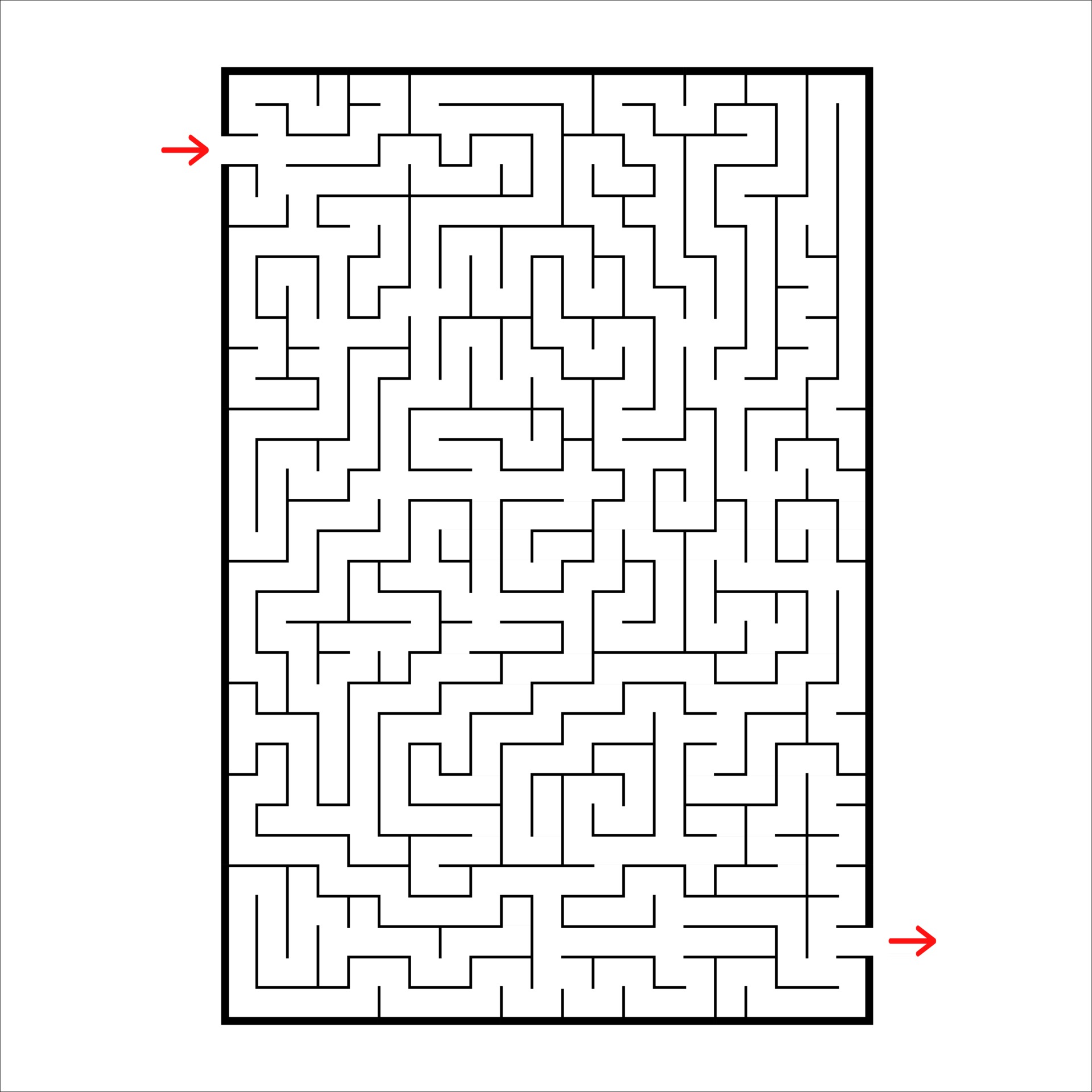 Abstract rectangular maze. Game for kids. Puzzle for children. One entrances, one exit ...