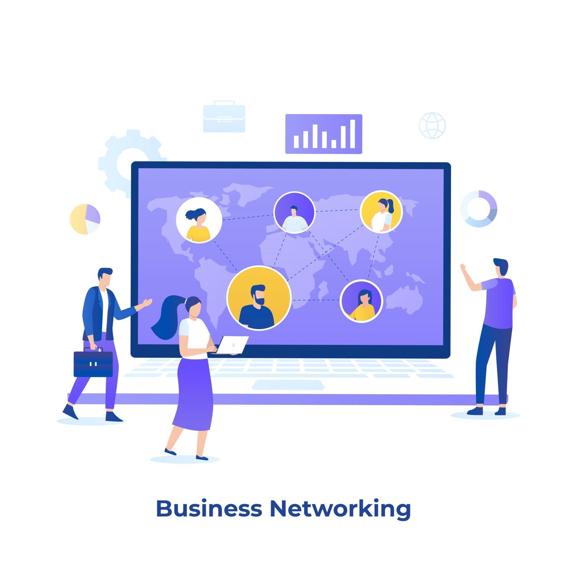 Flat illustration of business networking concept 2936729 Vector Art at ...