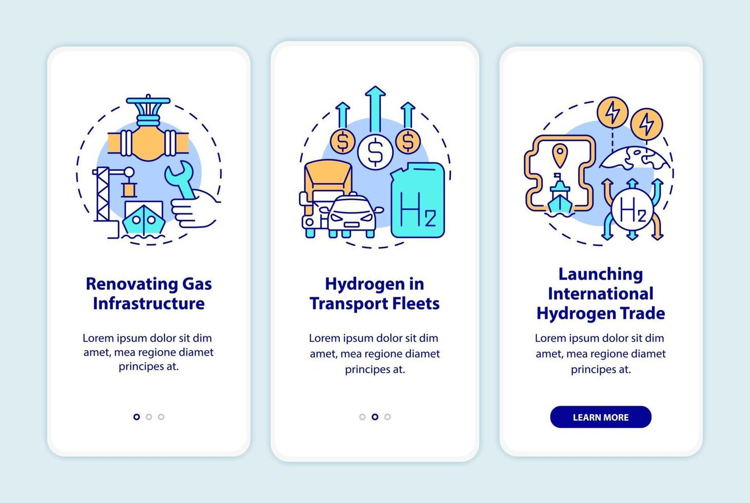 Hydrogen Promotion Onboarding Mobile App Page Screen 2945264 Vector Art