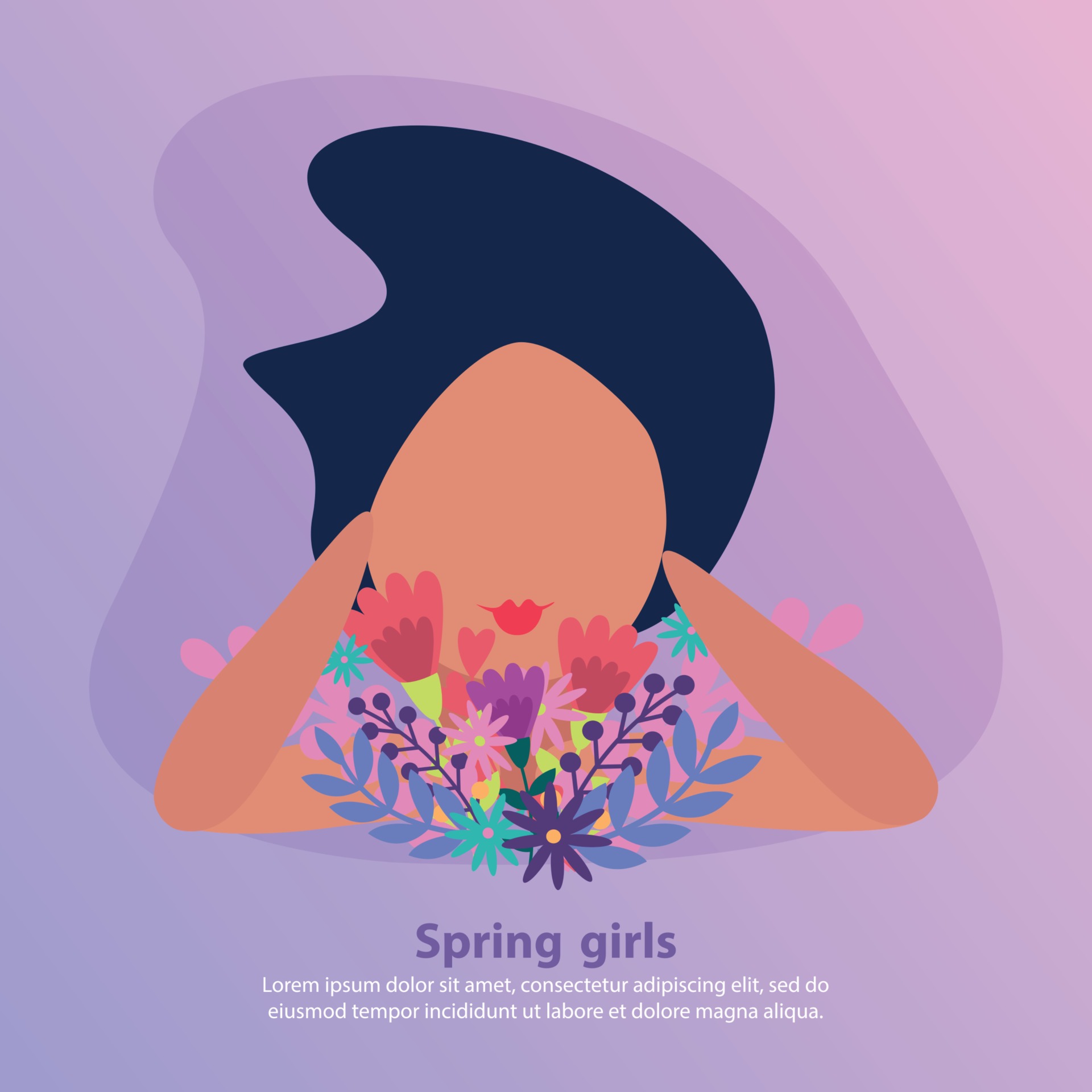 Spring Flat Background Vector Illustration 2945459 Vector Art at Vecteezy