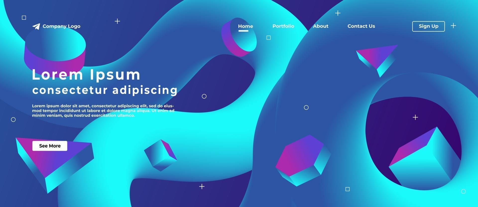 3d Dynamic Fluid Abstract Website Background. 2947692 Vector Art at ...