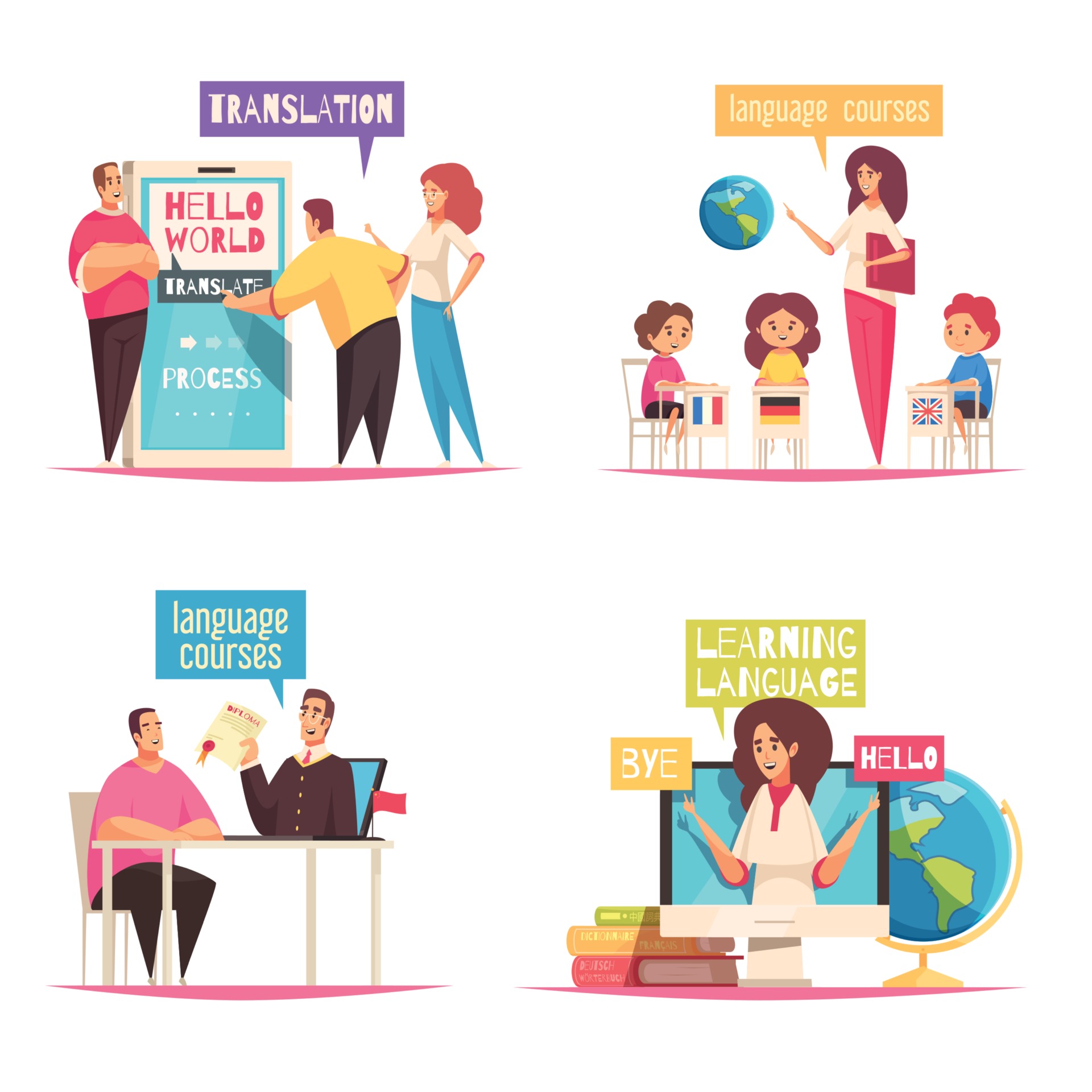 Language Training Concept Vector Illustration 2950743 Vector Art at ...